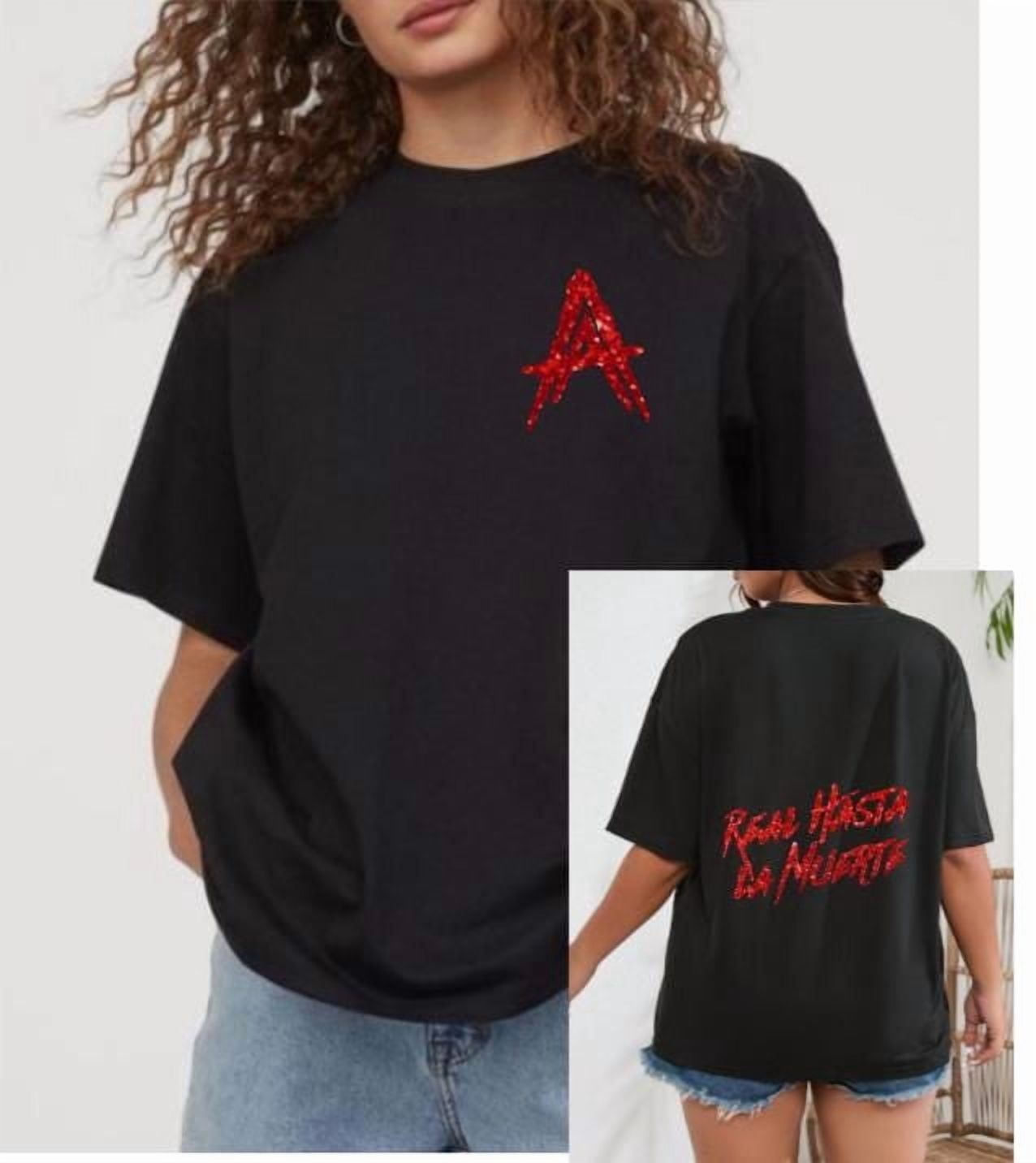 Anuel AA Real Hasta La Muerte Red Glitter Shirt | Graphic Tees ...