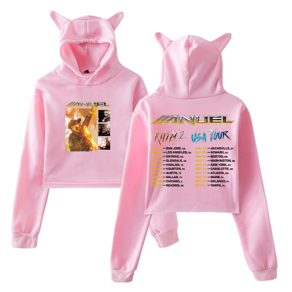 Anuel AA Real Hasta la Muerte 2 Tour Hoodie Cat Ears Crop Top Long ...