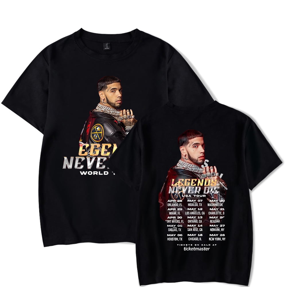 Anuel AA T-shirt Merch EGENDS NEVER DIE WORLD TOUR pop graphics print ...