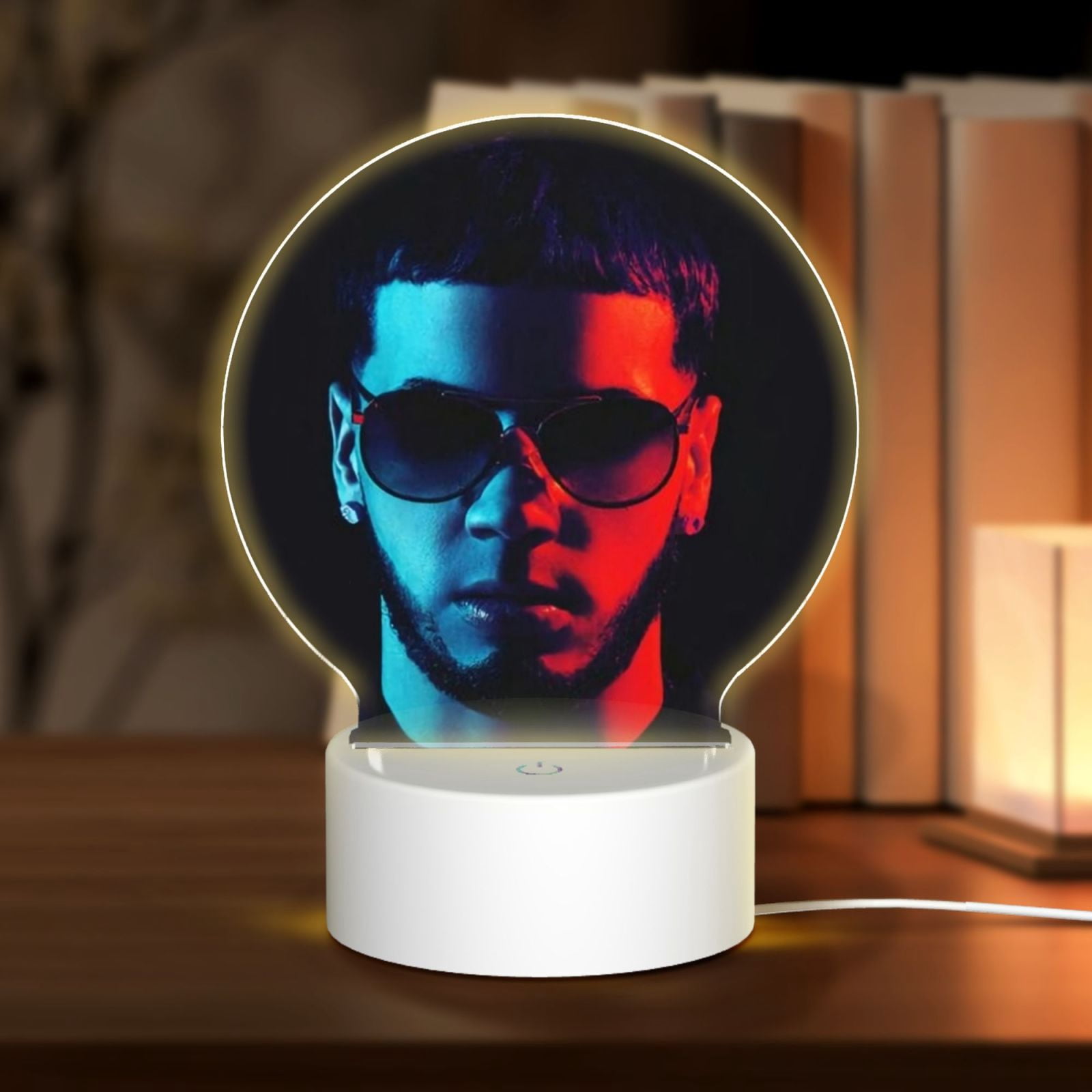 Anuel Aa Anime Round Acrylic Night Light Is Suitable For Rooms ...