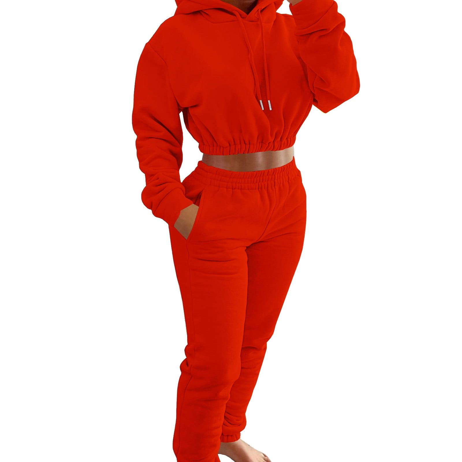 AnuirheiH 2 Piece Lounge Sets for Women, Plain Hoodies and Long Jogging ...