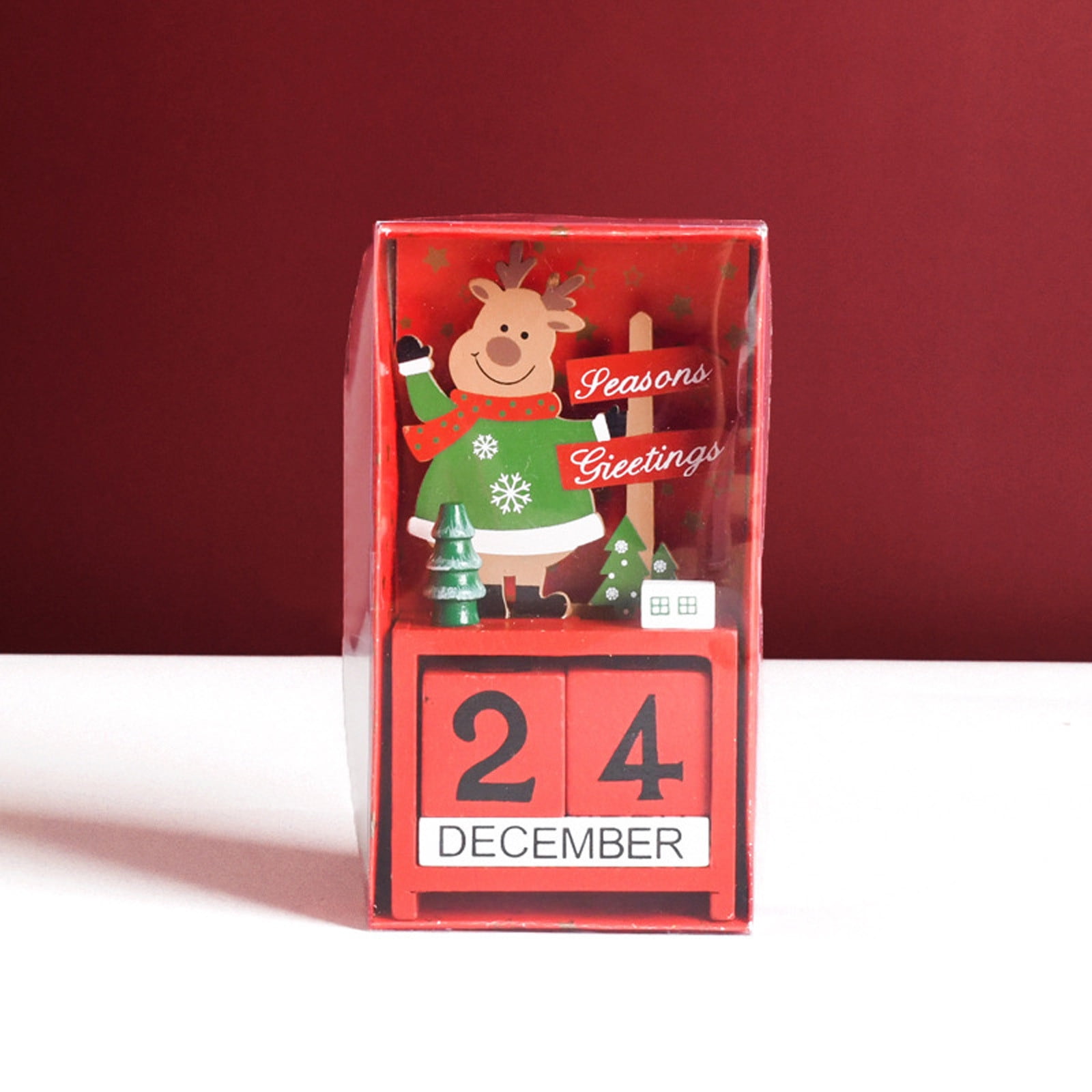 AnuirheiH Christmas Countdown Calendar Ornaments Wooden Xmas Advent DIY ...