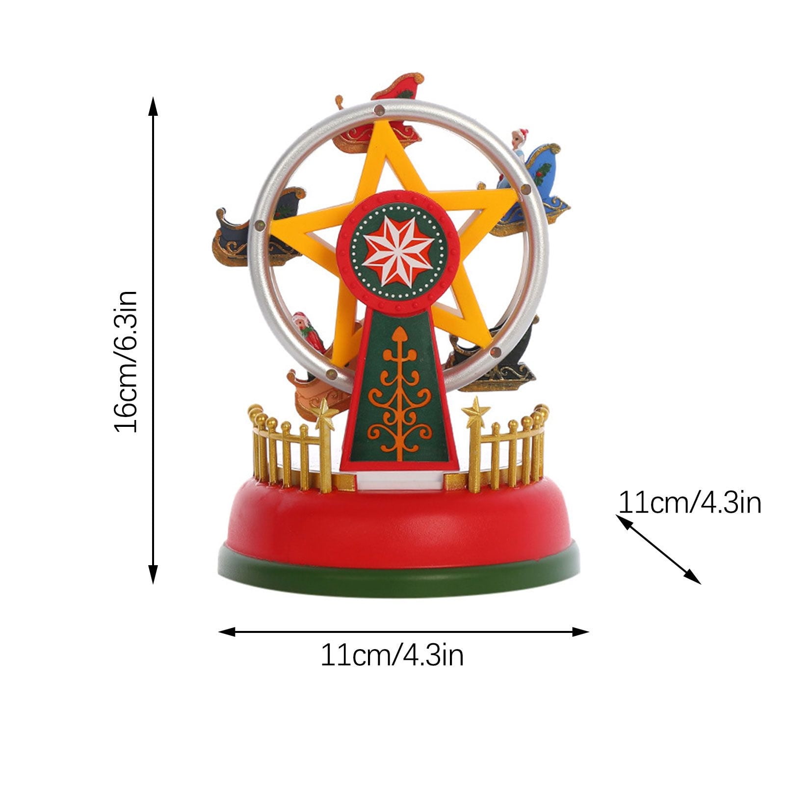 AnuirheiH Christmas Glowing Ferris Wheel Music Box, Musical Carousel ...