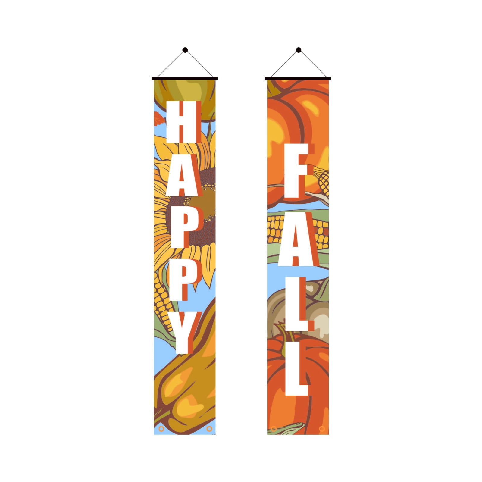 AnuirheiH HAPPY FALL Hanging Banner Porch Sign Autumn Pumpkin Backdrop ...