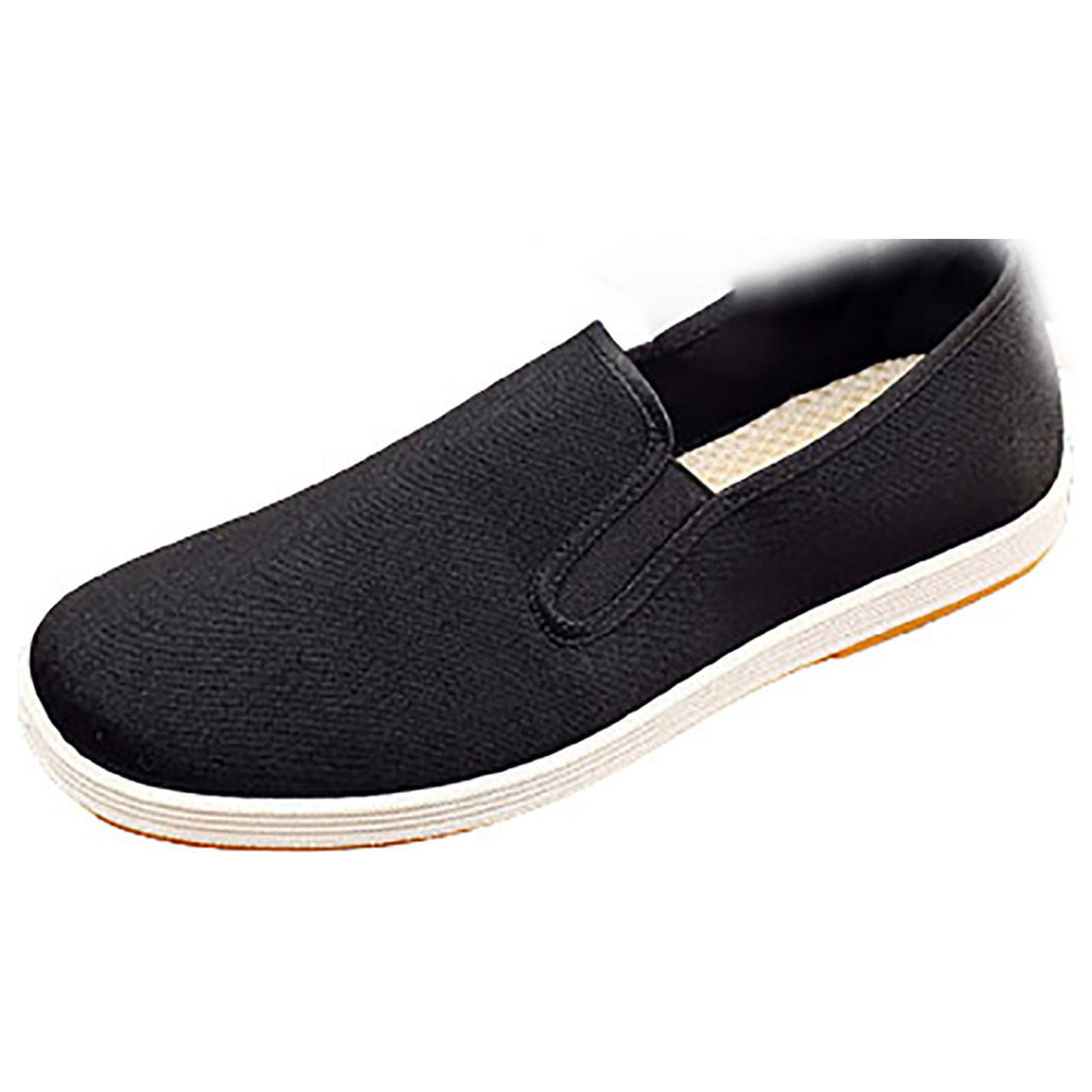 AnuirheiH Men's Comfy Shoes Casual Cloth Shoes Rubber Sole Slip-on ...