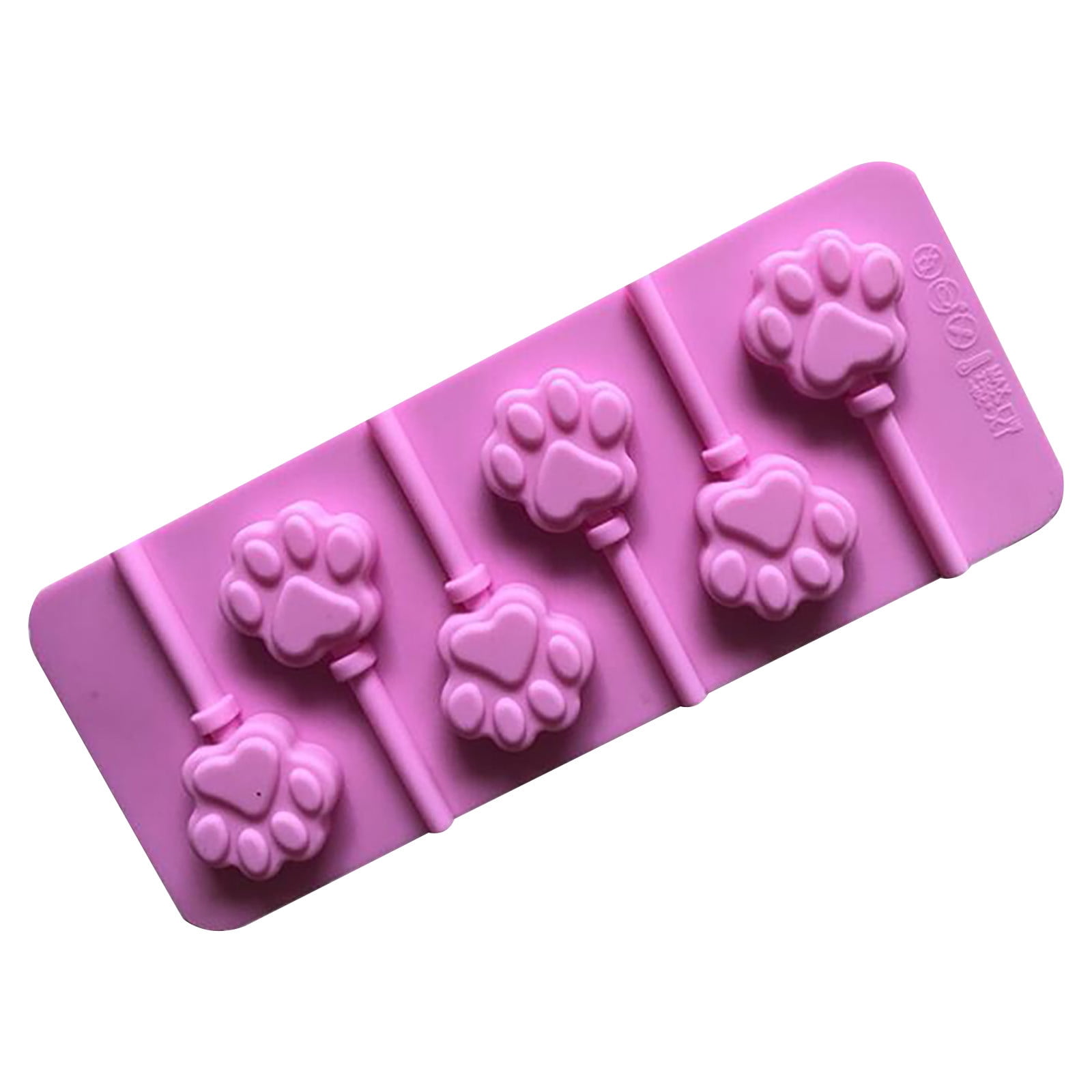 AnuirheiH Paw Silicone Lollis Mold with Sticks 6-Capacity Chocolate ...