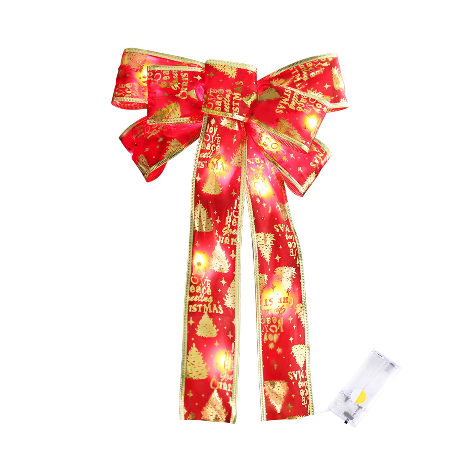 AnuirheiH Red Christmas Wreaths Bows Lighted Christmas Wreaths Bows ...