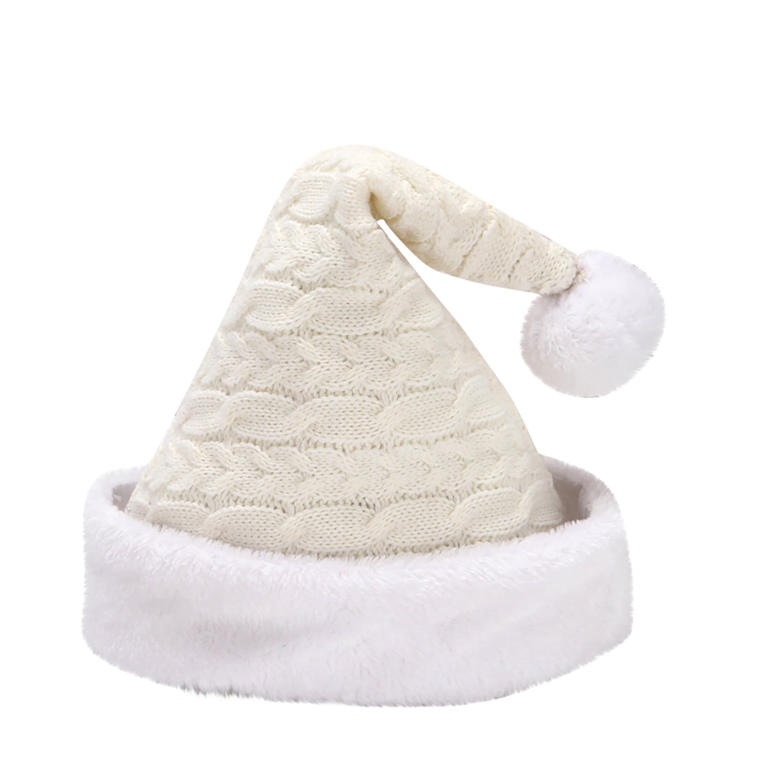 AnuirheiH Santa Hat Christmas Gray and White Knitted Christmas Caps ...