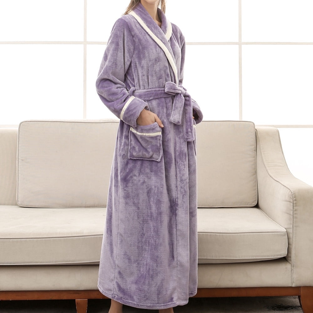 AnuirheiH Women's Cotton Robe Plus Size Bathrobe Lightweight Spa Soft ...