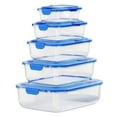 Anuirheih 5Pcs Plastic Food Storage Containers set with Airtight Lids ...