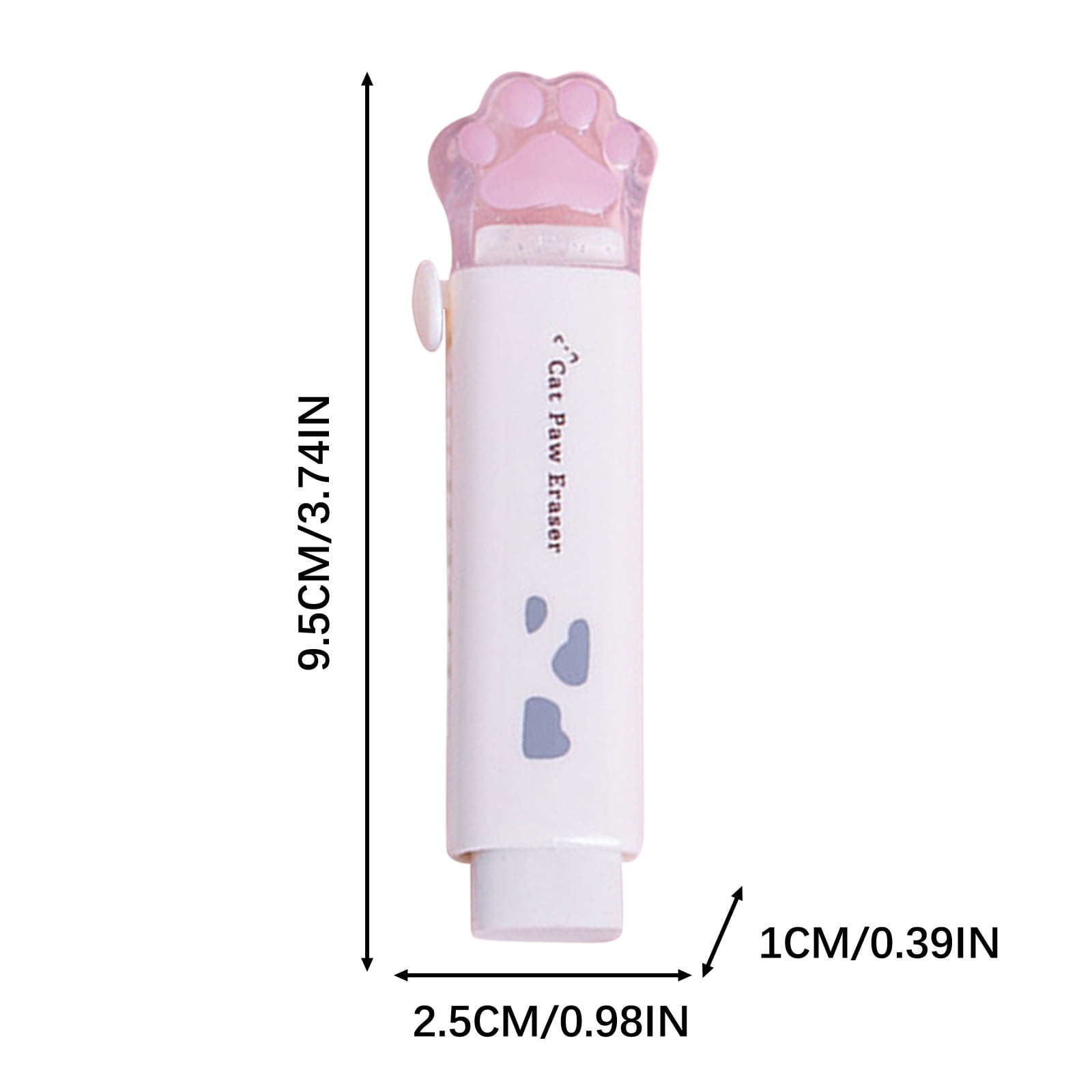 Anuirheih Cat Paw Shaped Erasers, Retractable Cute Rubber Pencil Eraser ...