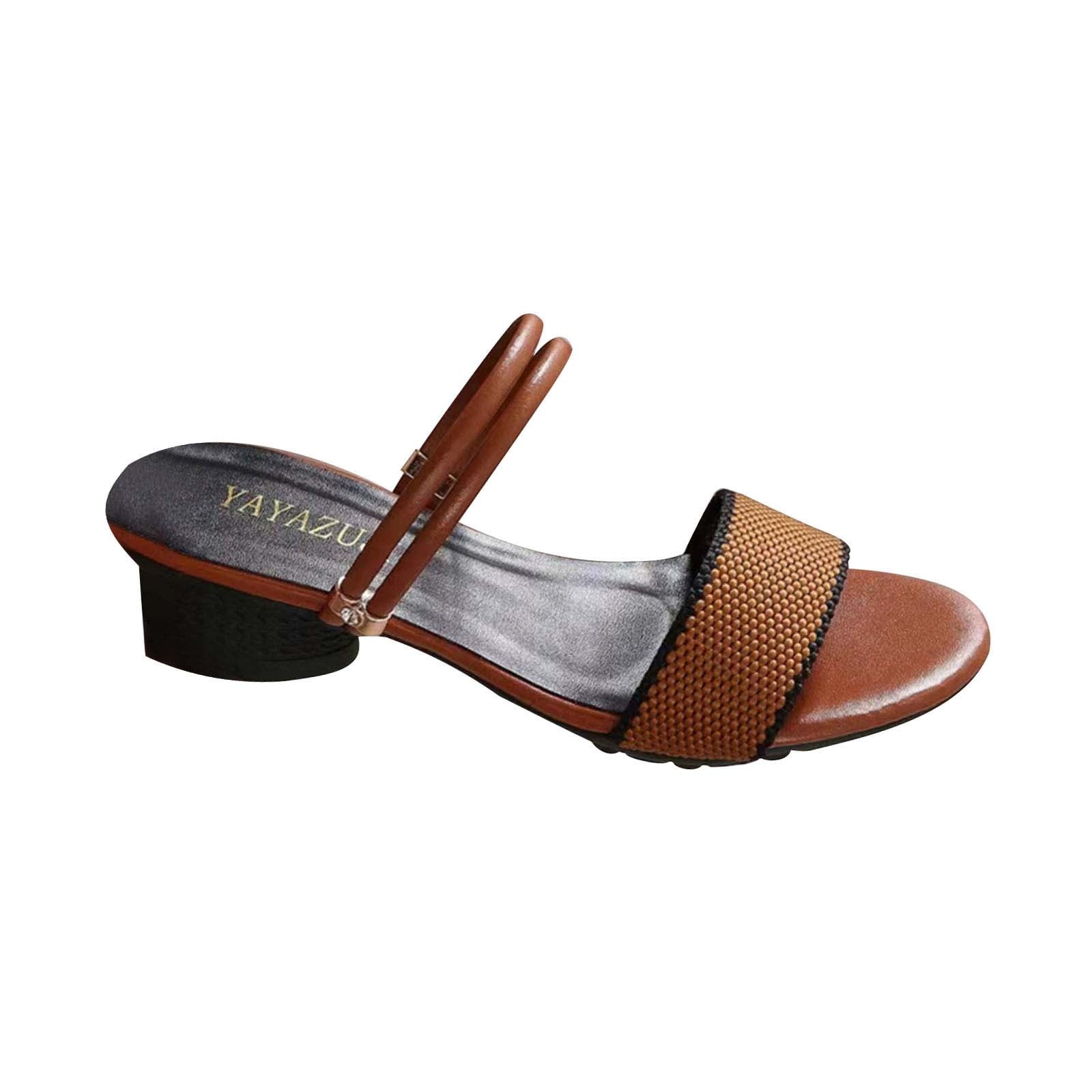 Anuirheih Slip on Sandals Women,Women's Summer Casual Round-toe ...