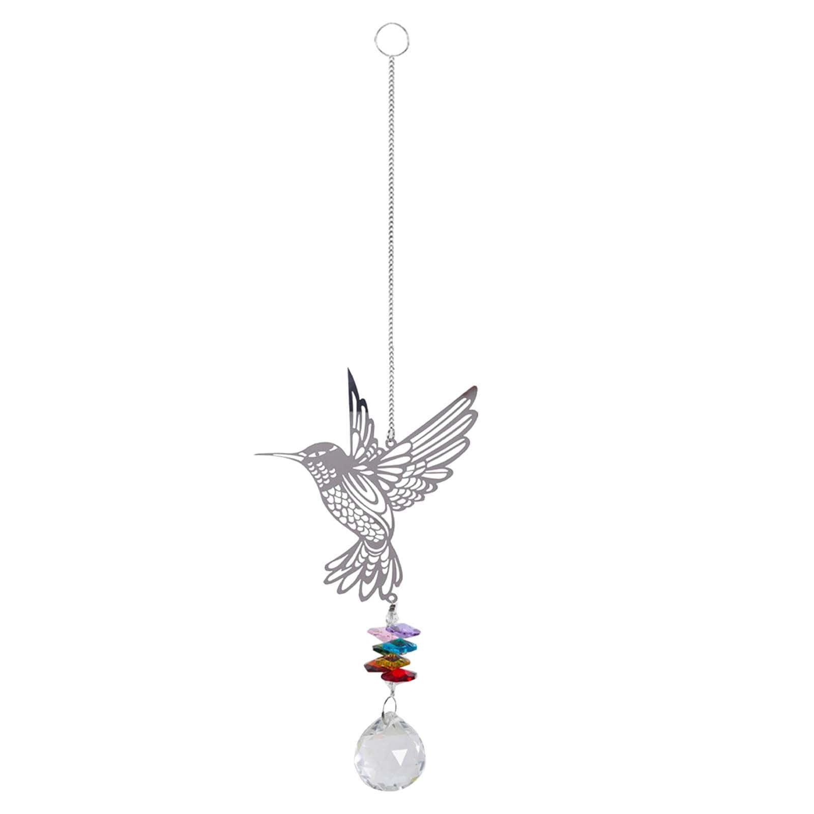 Anuirheih Crystal Hummingbird Hanging Pendant, Sun Catchers Indoor ...