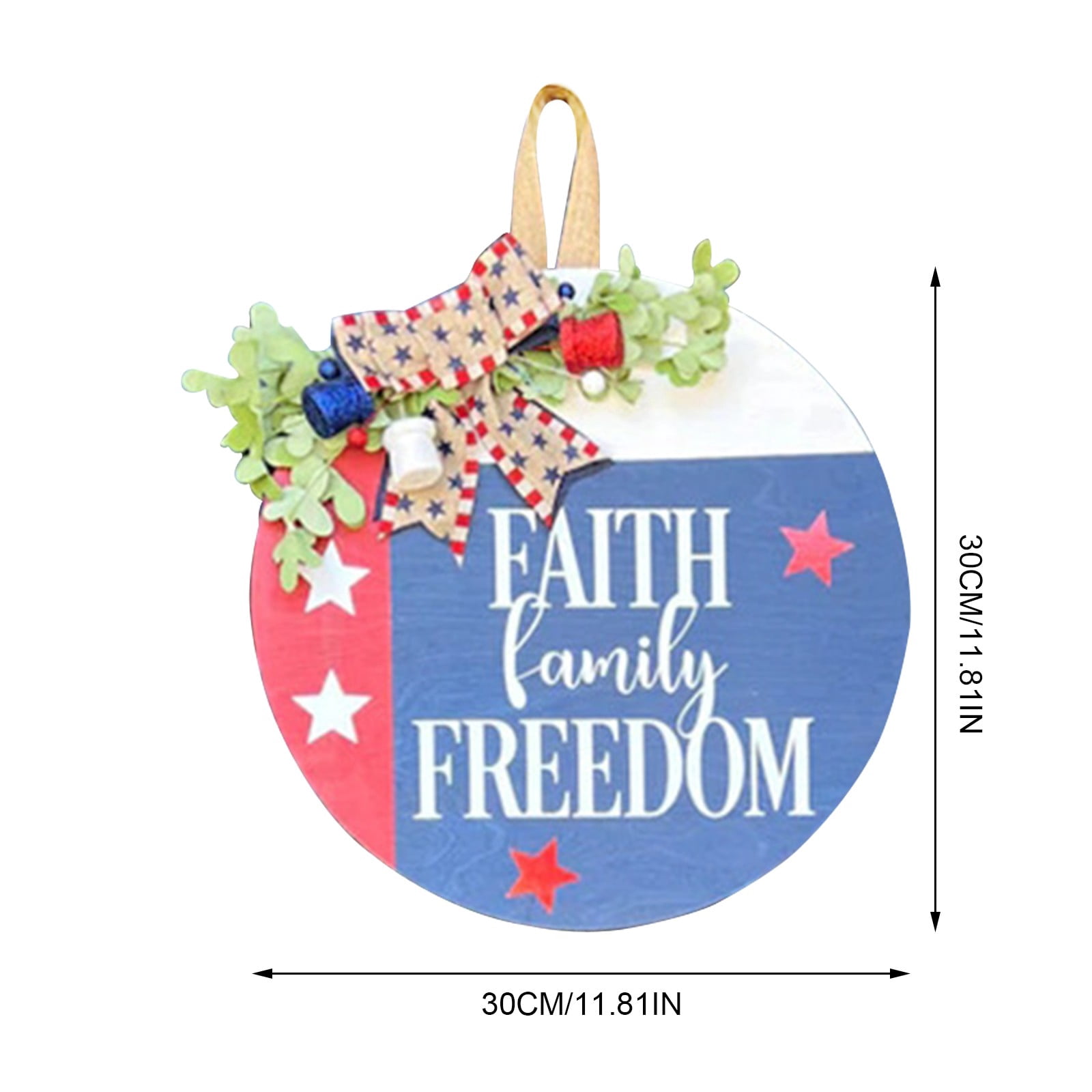 Anuirheih Memorial Day Door Hanging Wreath, Wooden Front Door ...