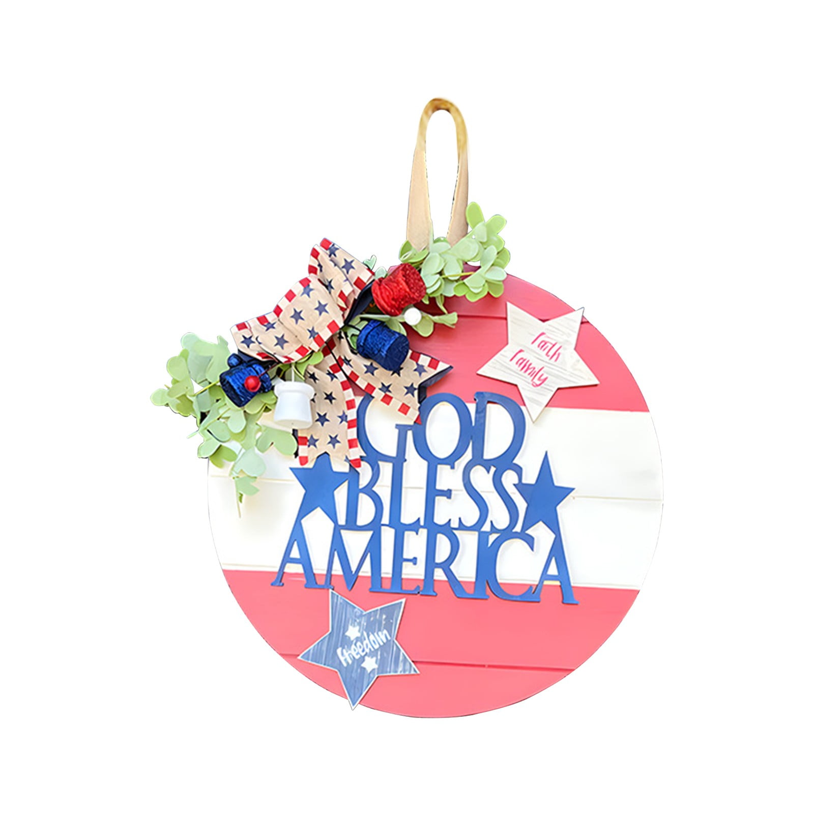 Anuirheih Memorial Day Door Hanging Wreath, Wooden Front Door ...