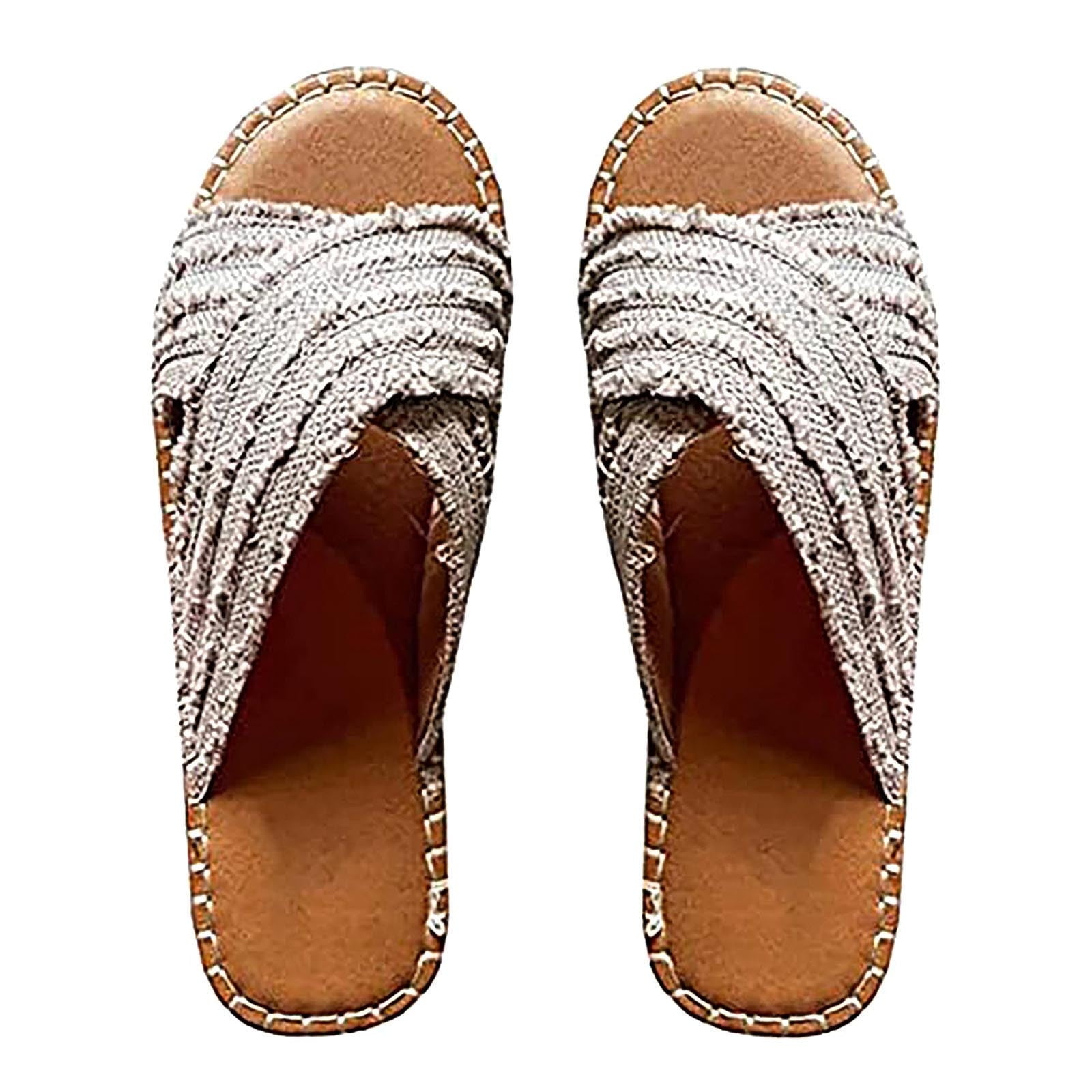 Anuirheih Slide Sandals for Women Summer Open Toe Casual Comfy Slip On ...