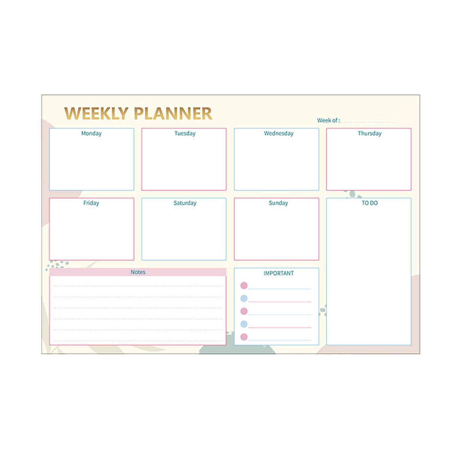 Anuirheih Weekly Planner Desktop Note Pad, Manual Weekly Record Time ...