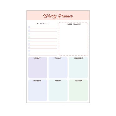 Weekly Planner Tear-off Notepad A5 Weekly Study Planner A5 Weekly ...