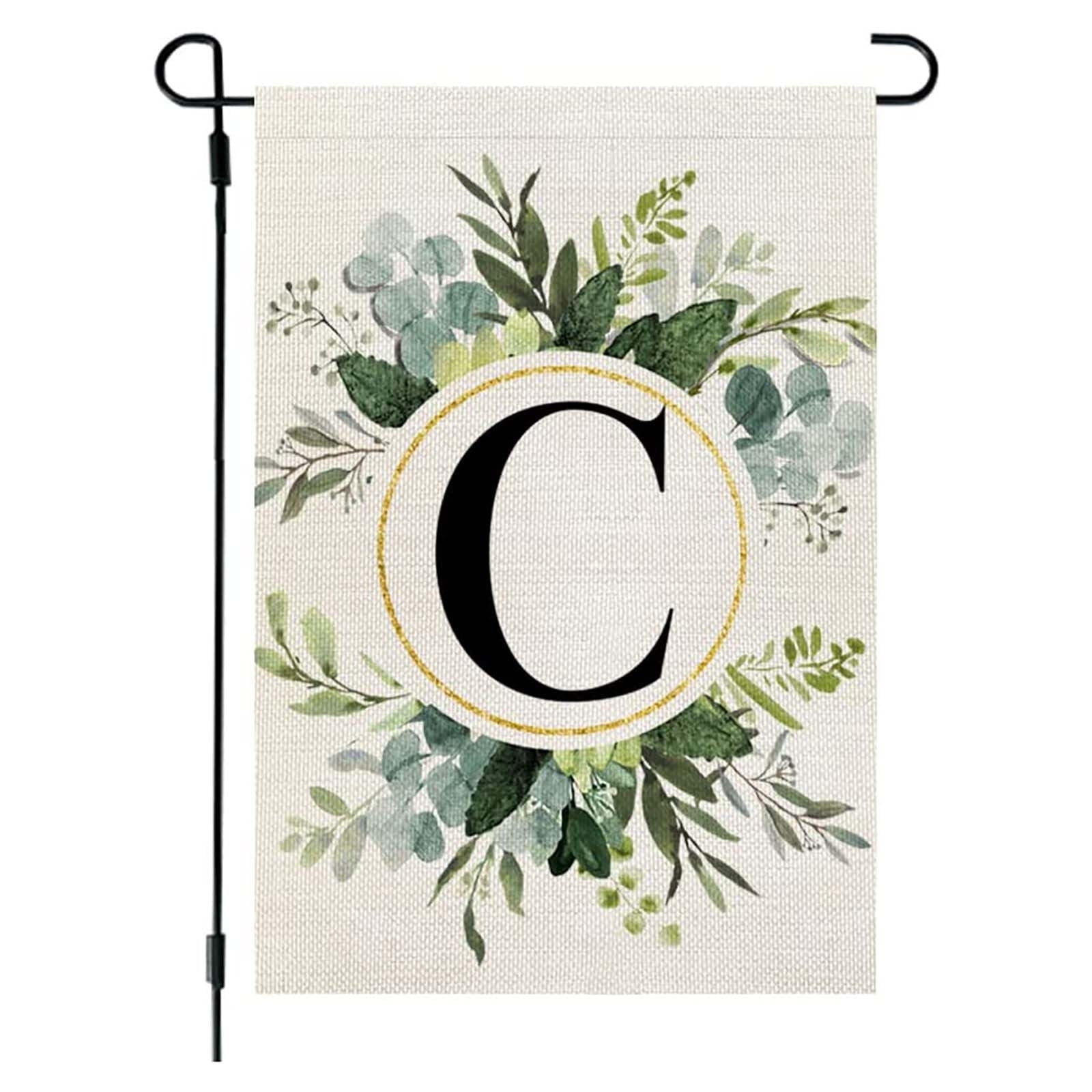 Anuirheih Welcome Decorative Garden Flags with Letter, Wreath Double ...