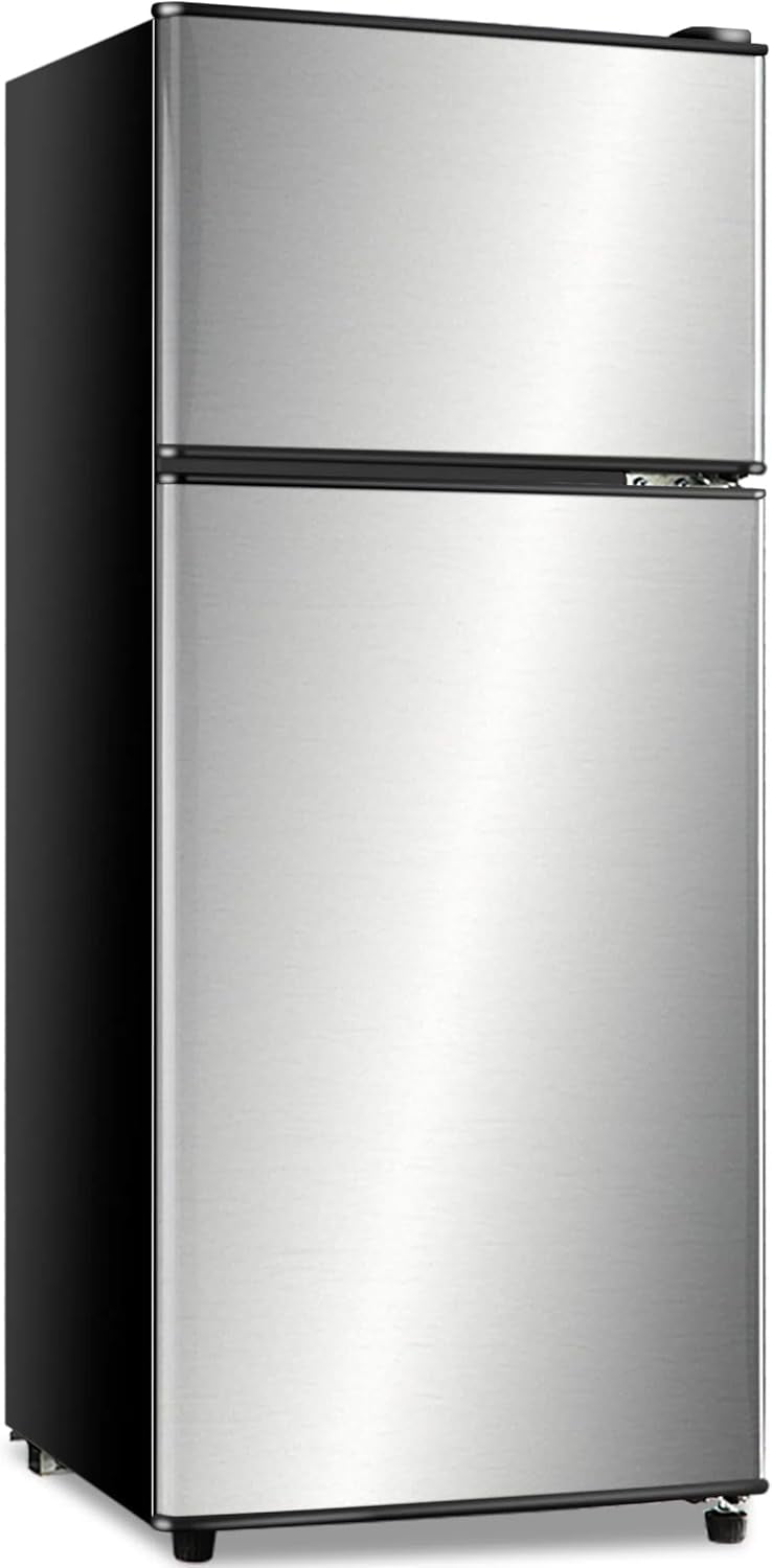 Anukis Compact Refrigerator 3.8 Cu Ft 2 Door Mini Fridge with Freezer ...