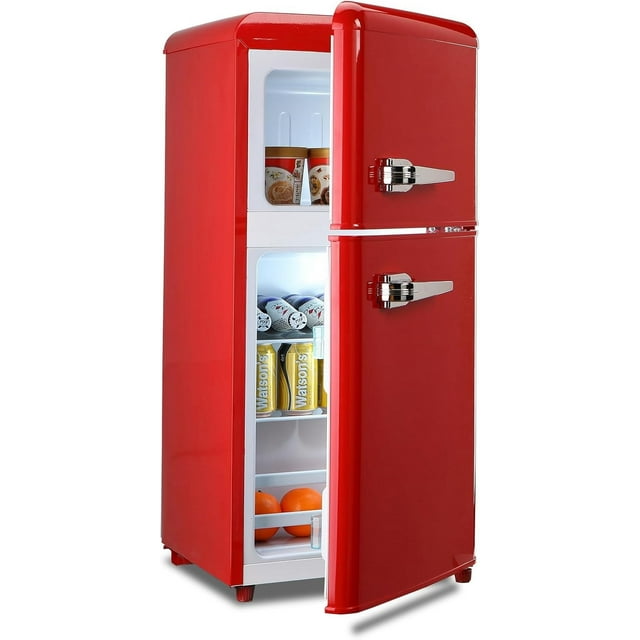 Anukis Mini Fridge with Freezer 3.2 Cu Ft 2 Door Mini Fridge for ...