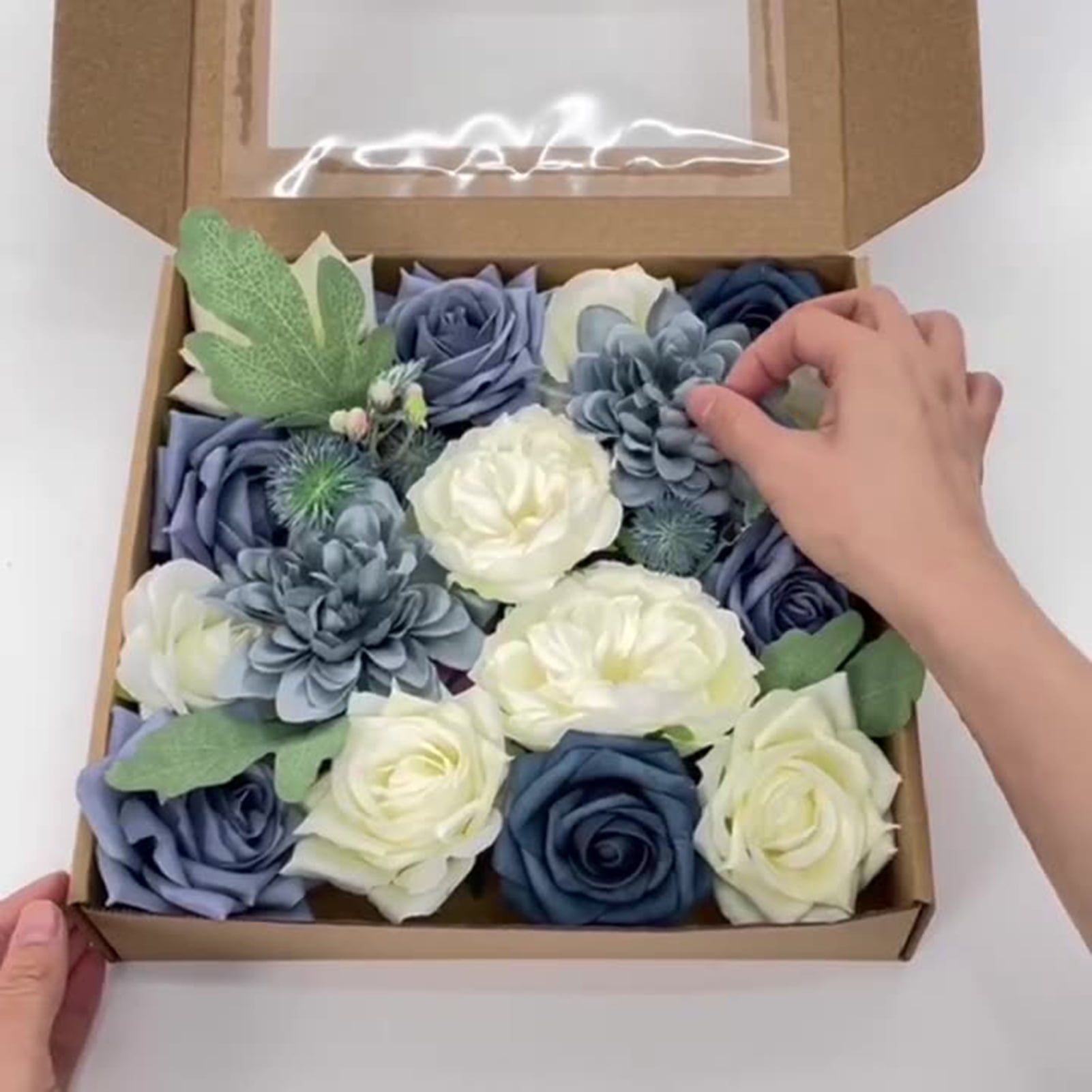 Anvazise 1 Box Beautiful Realistic Artificial Flower Faux Silk Flower
