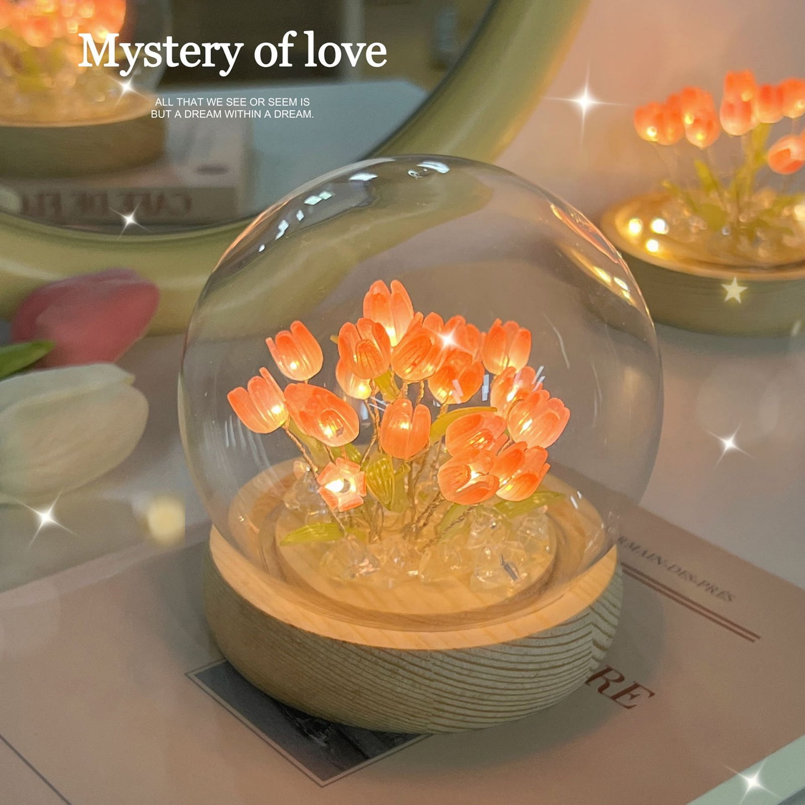 Anvazise 1 Set Tulip Night Light Realistic Looking Flicker Free Soft ...