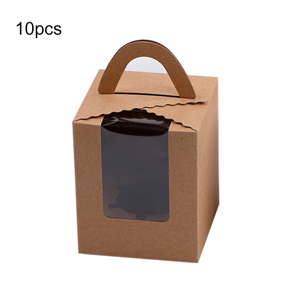 Anvazise 10Pcs Clear Window Single Cupcake Boxes Muffins Pastries ...