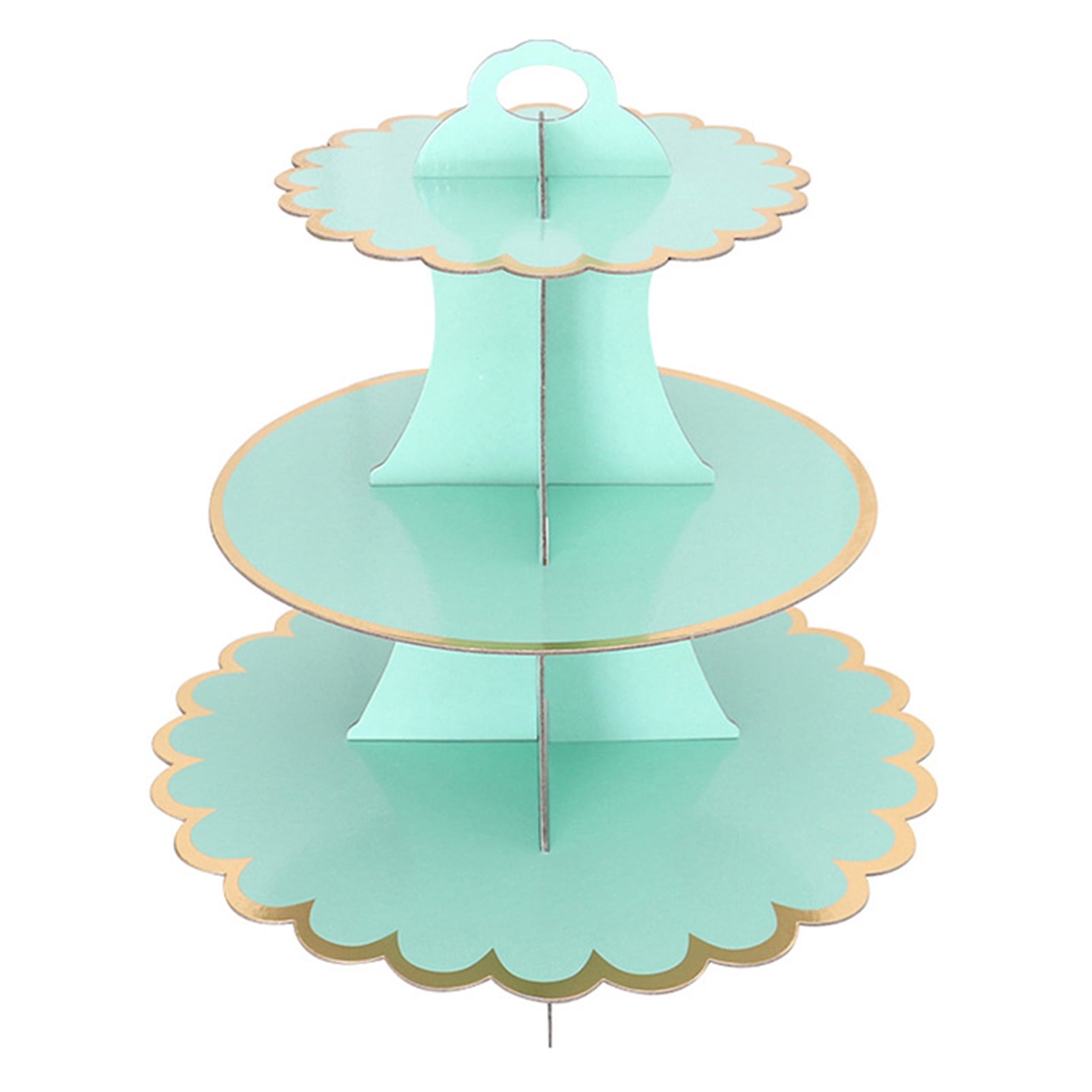 Anvazise 3 Tiers Cupcake Stand Bronzing Edge Disposable Paper Cake ...