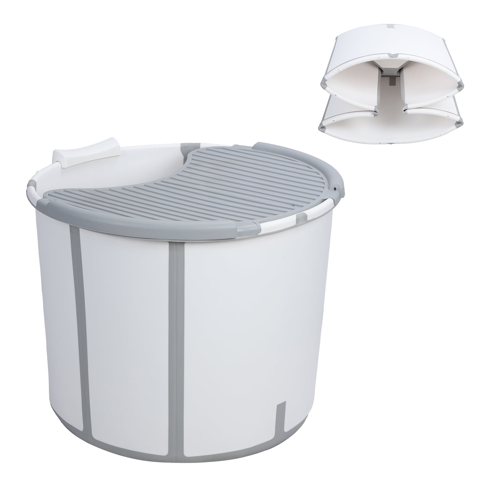 Anvazise 31" Cylinder Foldable Bathtub, Portable Bathtub for Adult ...