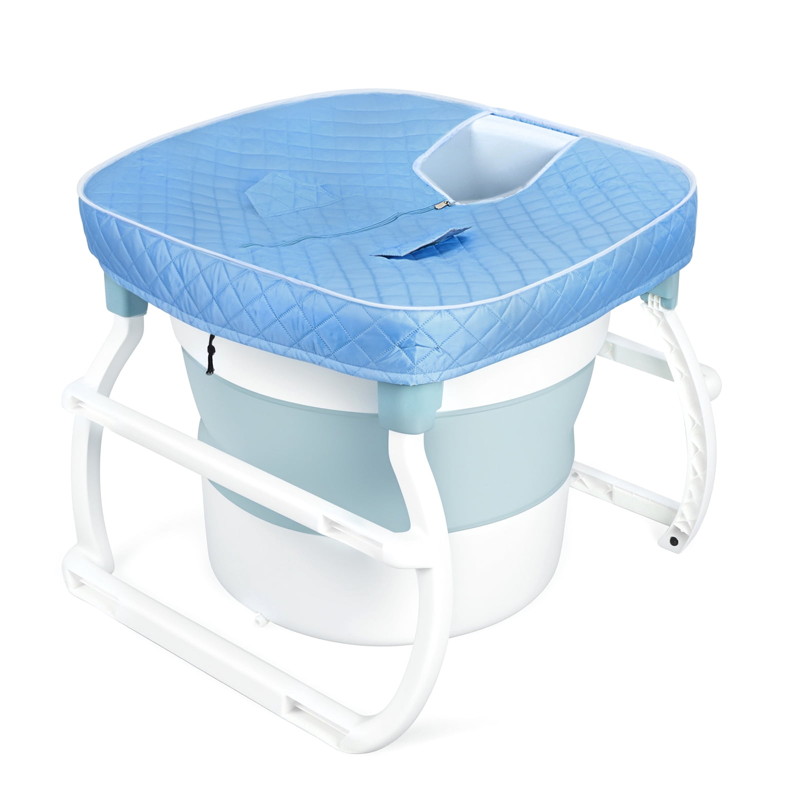 Anvazise 31" Portable Folding Bathtub, Small Foldable Tub with Bracket ...