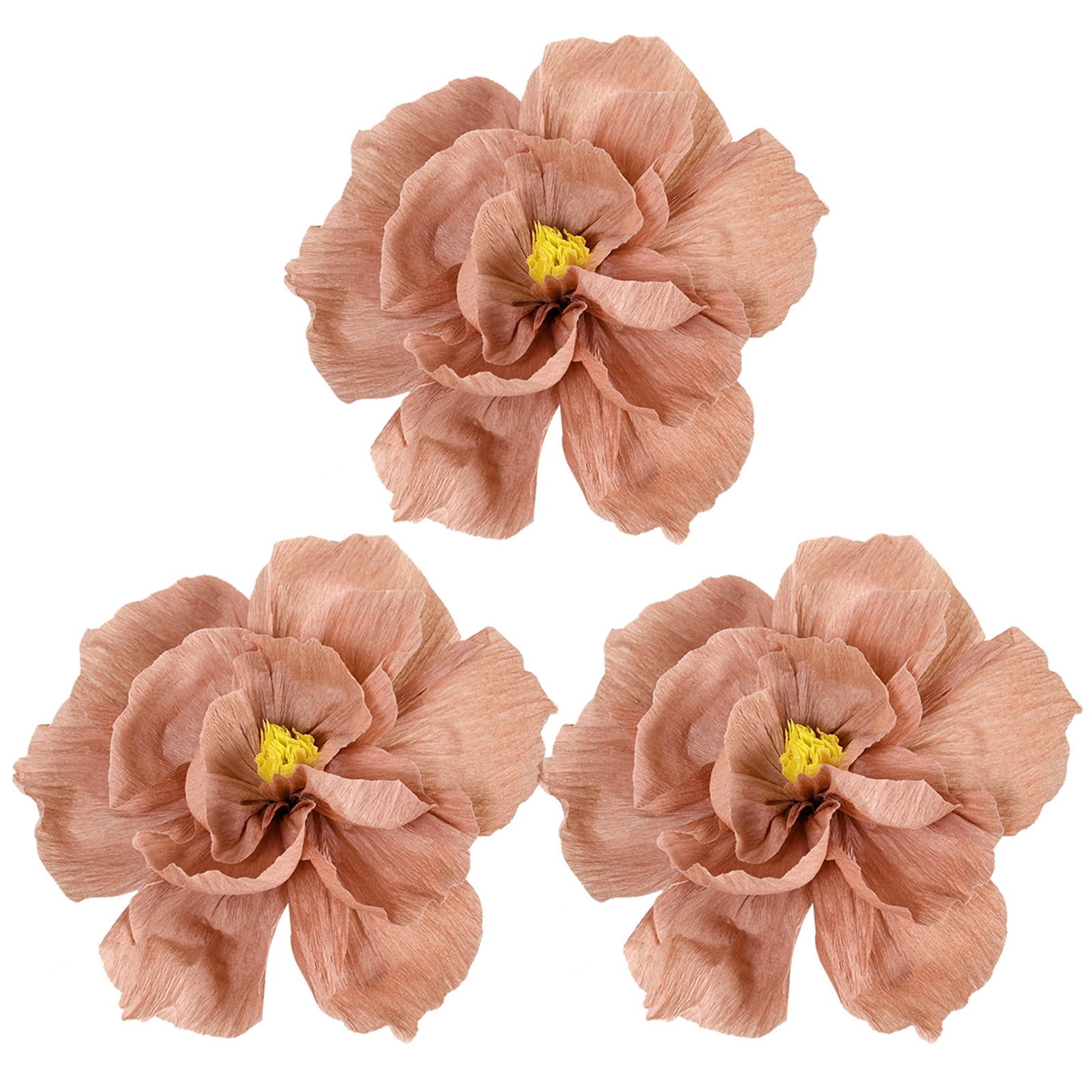 Anvazise 3Pcs Crepe Paper Flowers 3D Visual Effects Realistic Create ...