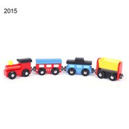 Costway Wooden Stackable Train Set Kids Educational Fun Cars with ...