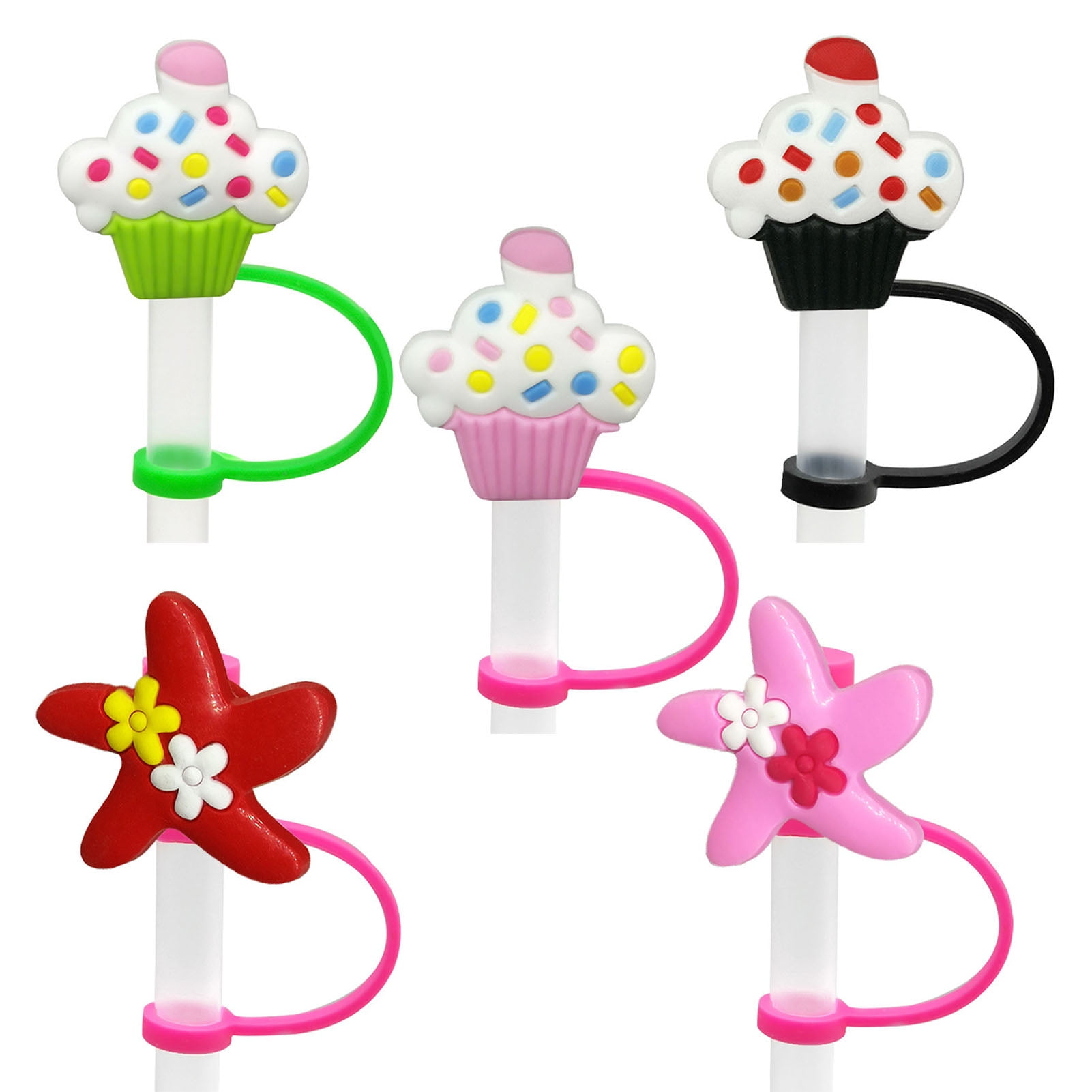 Anvazise 5Pcs Straw Cover for Tumbler Dustproof Straw Topper Lollipop ...