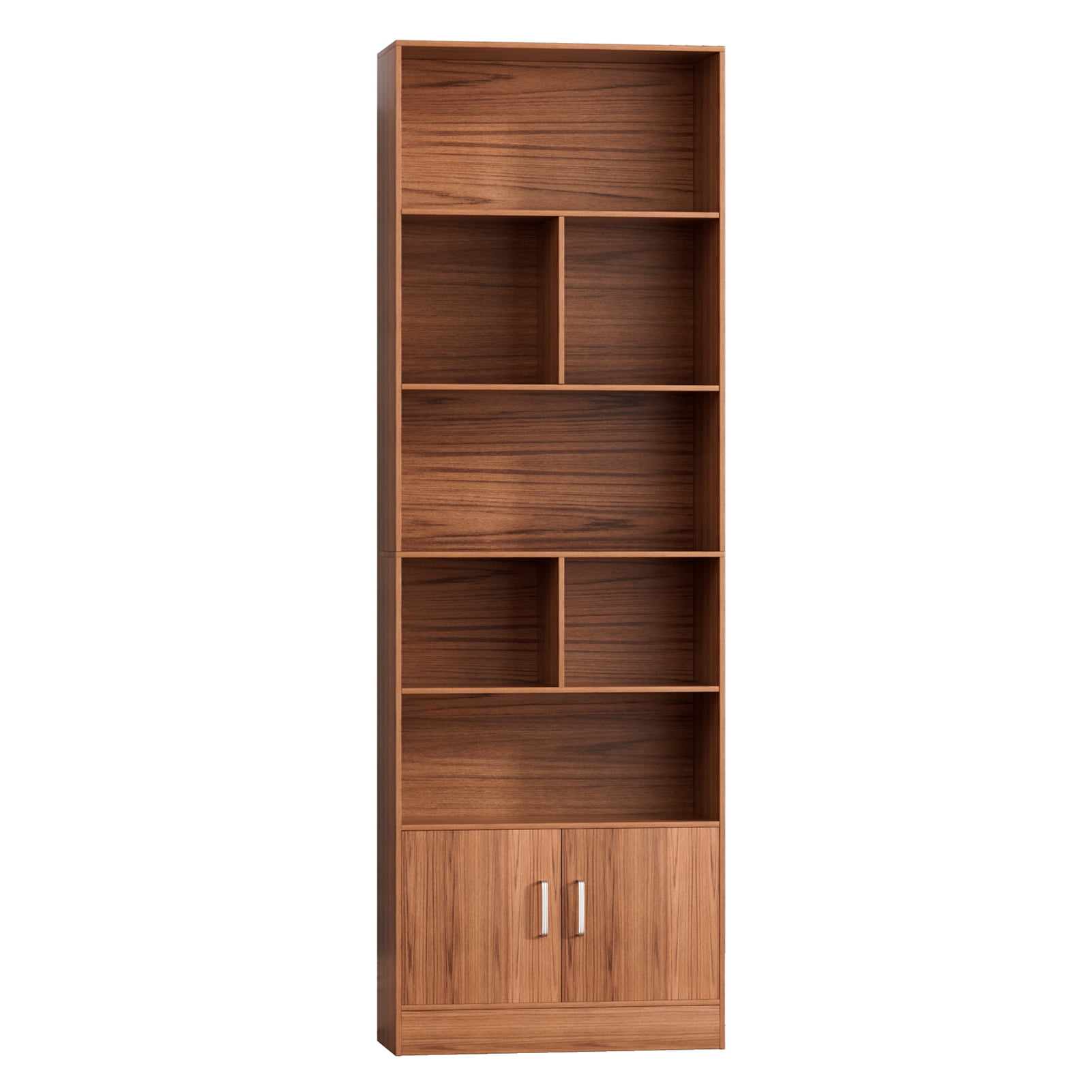 Anvazise 6-Tier Bookshelf, Tall Bookcase with Storage Cabinet ...