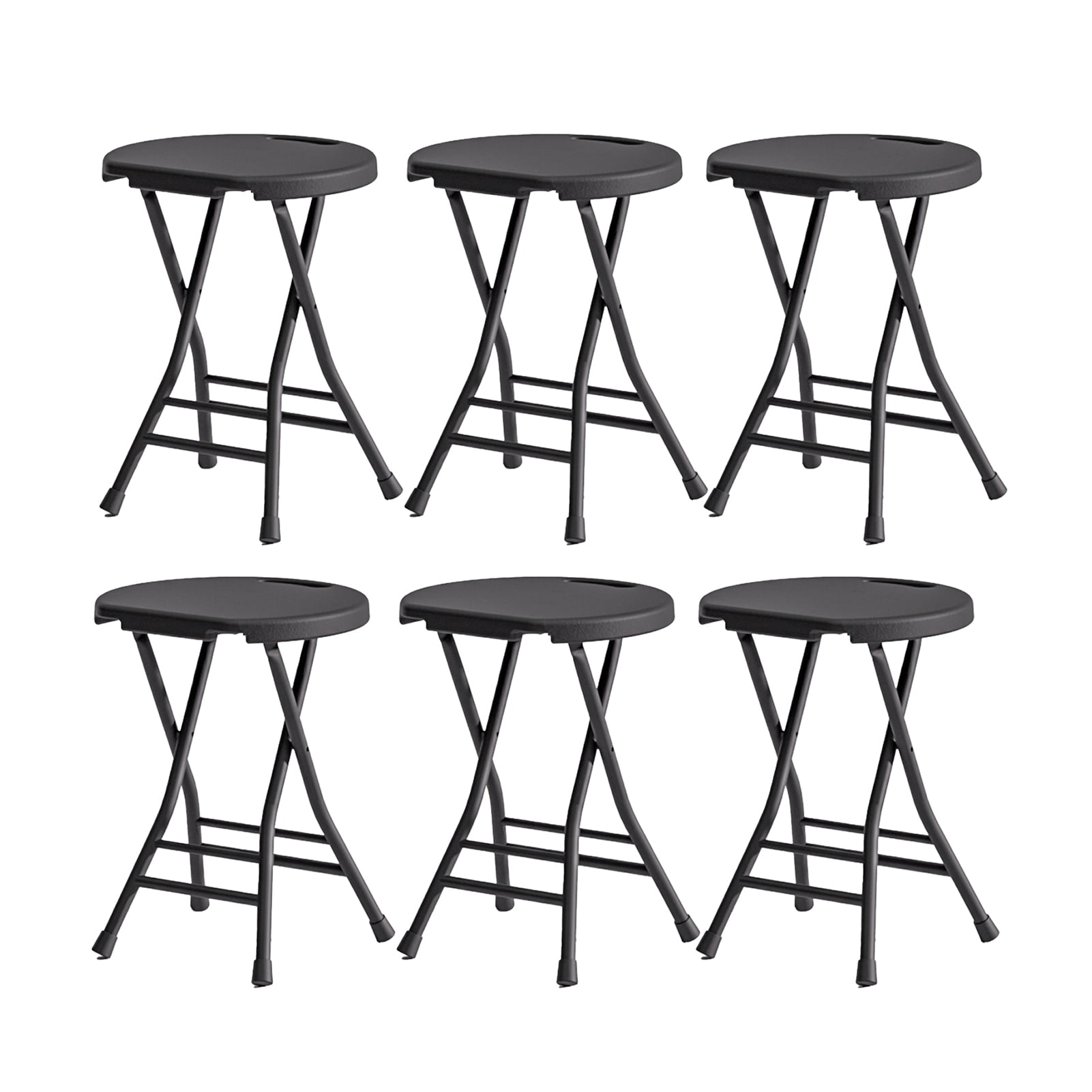 Anvazise 6Pcs 17 inch Tall Folding Stool Portable Plastic Bar Stool ...
