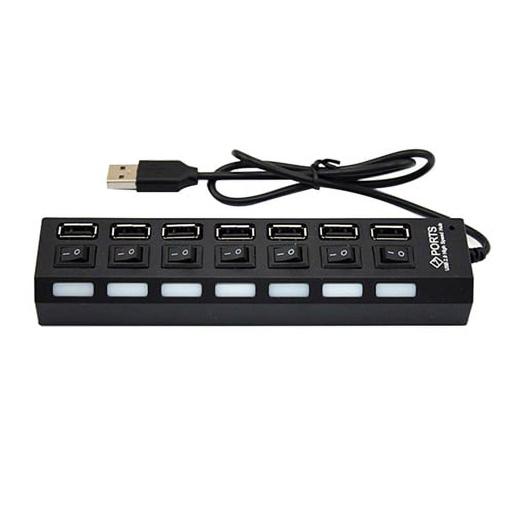 Anvazise 7-Port USB 2.0 HUB Splitter High Speed Adapter ON/OFF Switch ...