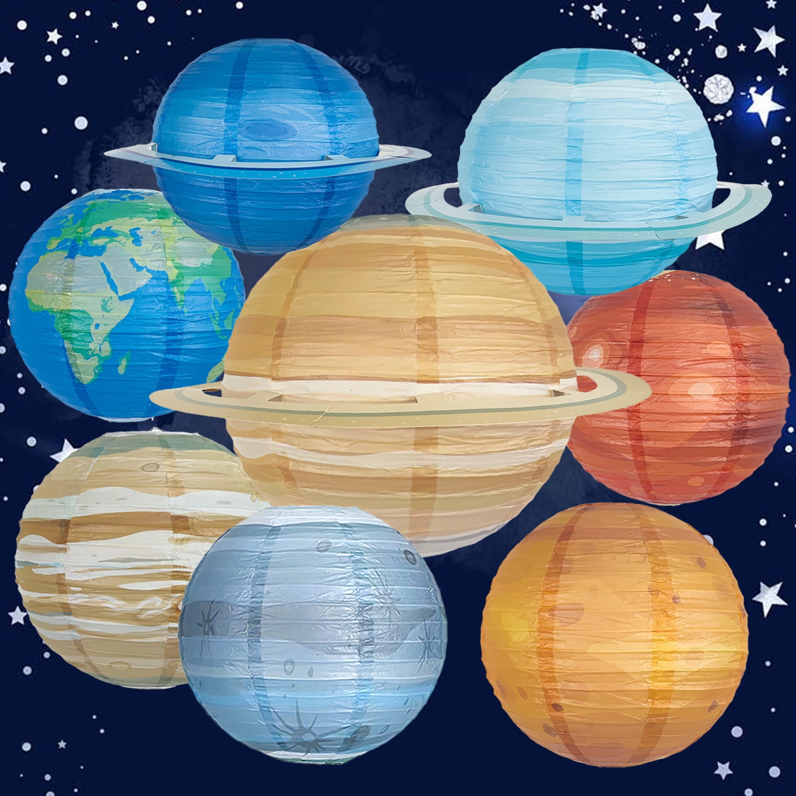 Anvazise 8Pcs Planet Paper Lanterns Kids Solar System Planets Lantern ...
