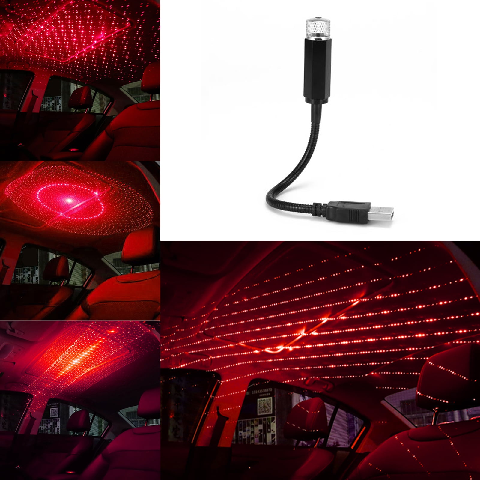 Anvazise Ambient Light USB 360 Degree Rotatable Metal Interior Star ...