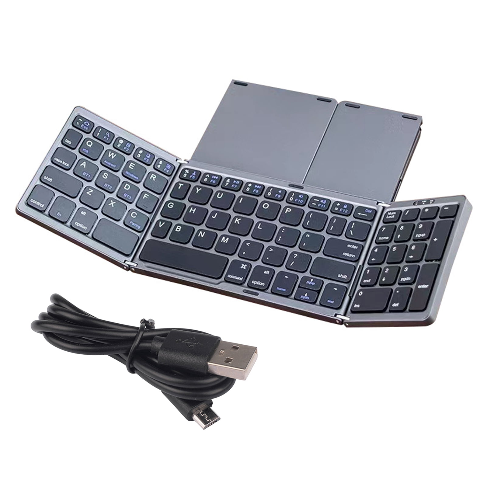 Anvazise B089 Folding Keyboard Ultra-thin with Numeric Keypad Tri-fold ...