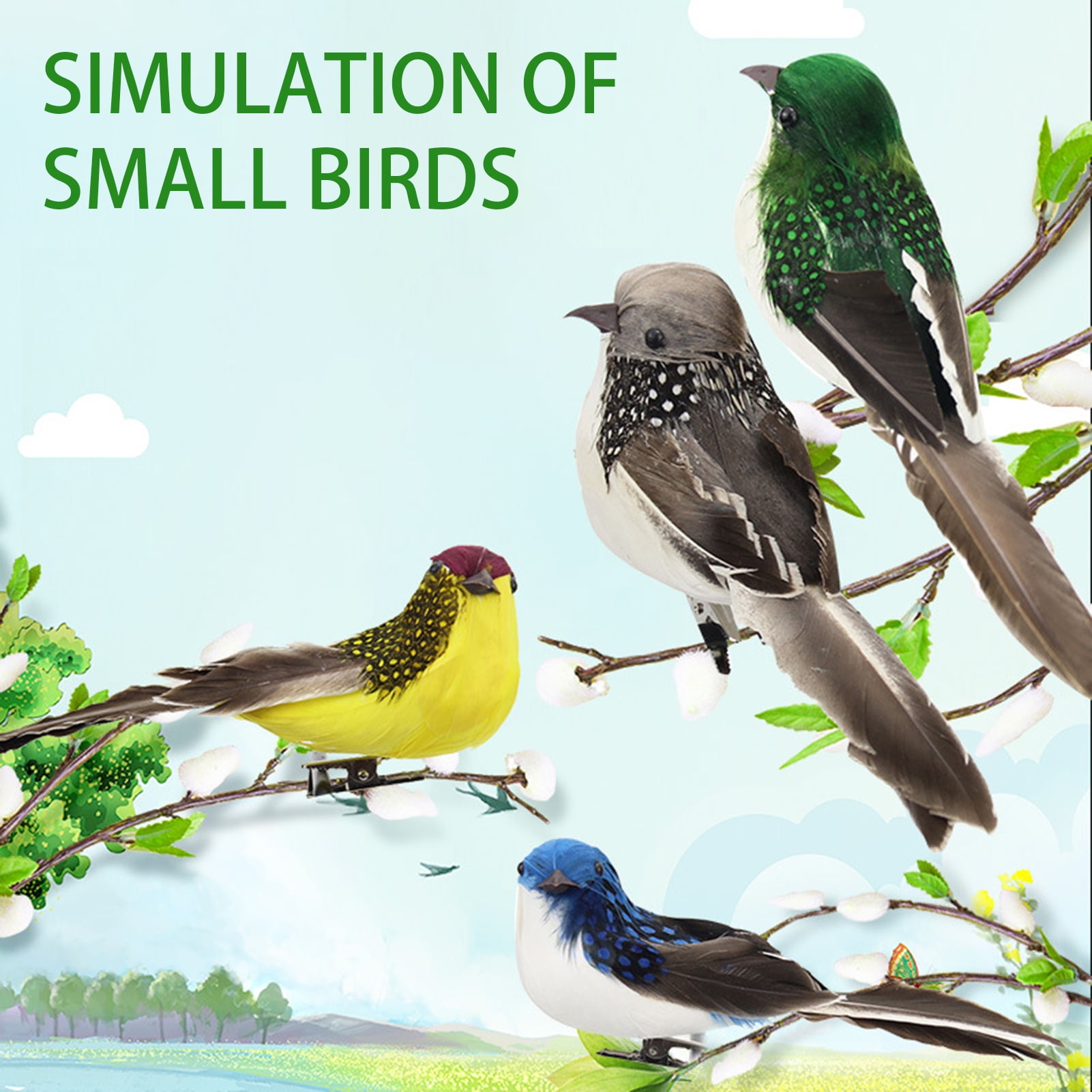 Anvazise Bird Figurine Realistic Garden Decoration Artwork Artificial ...