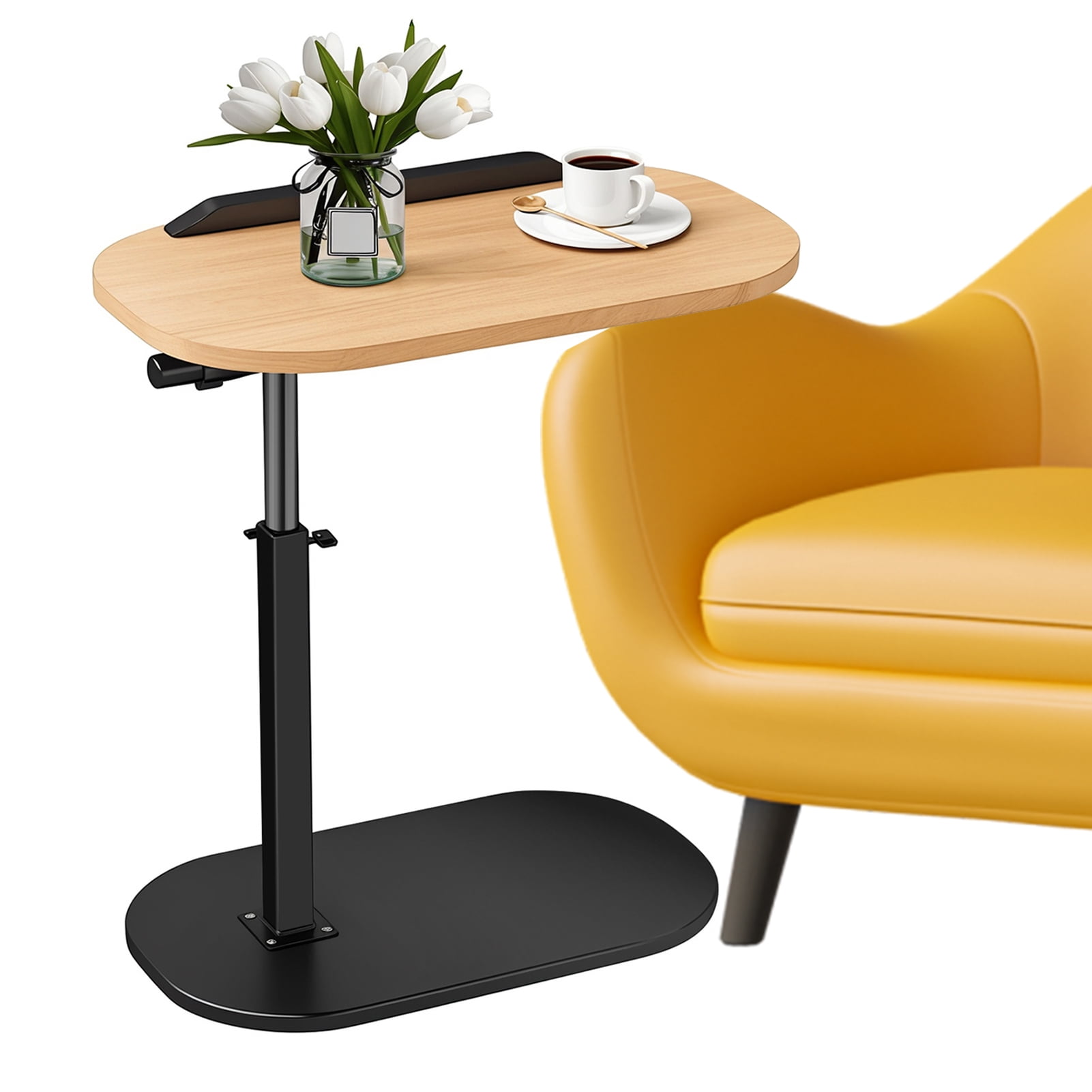 Anvazise C Shaped End Table, Adjustable Height Skinny Side Table, 360 ...