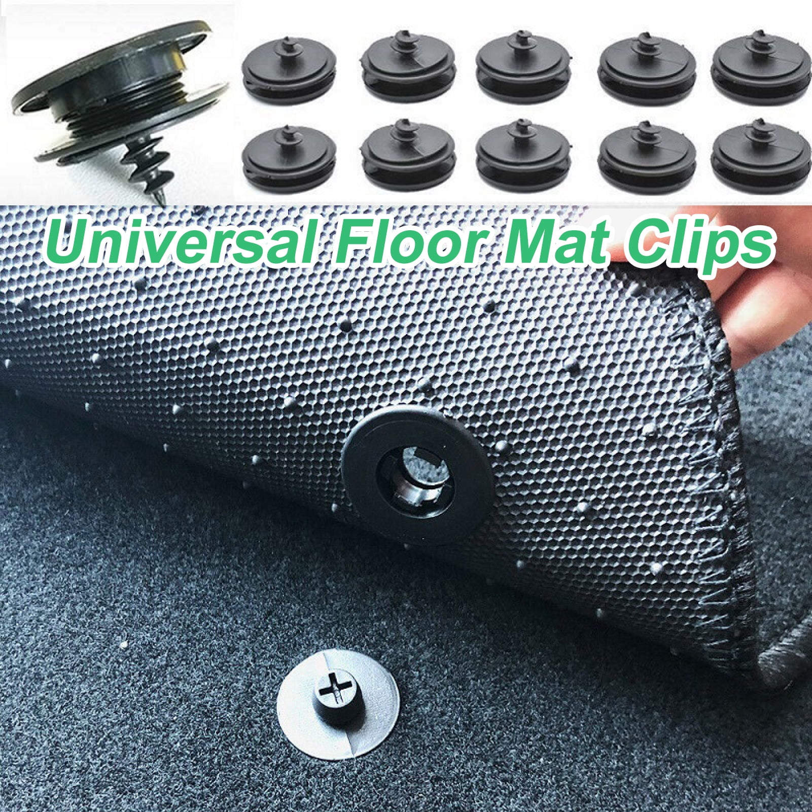 Anvazise Car Mat Holder Universal Easy to Mount Black Car Carpet Fixing ...