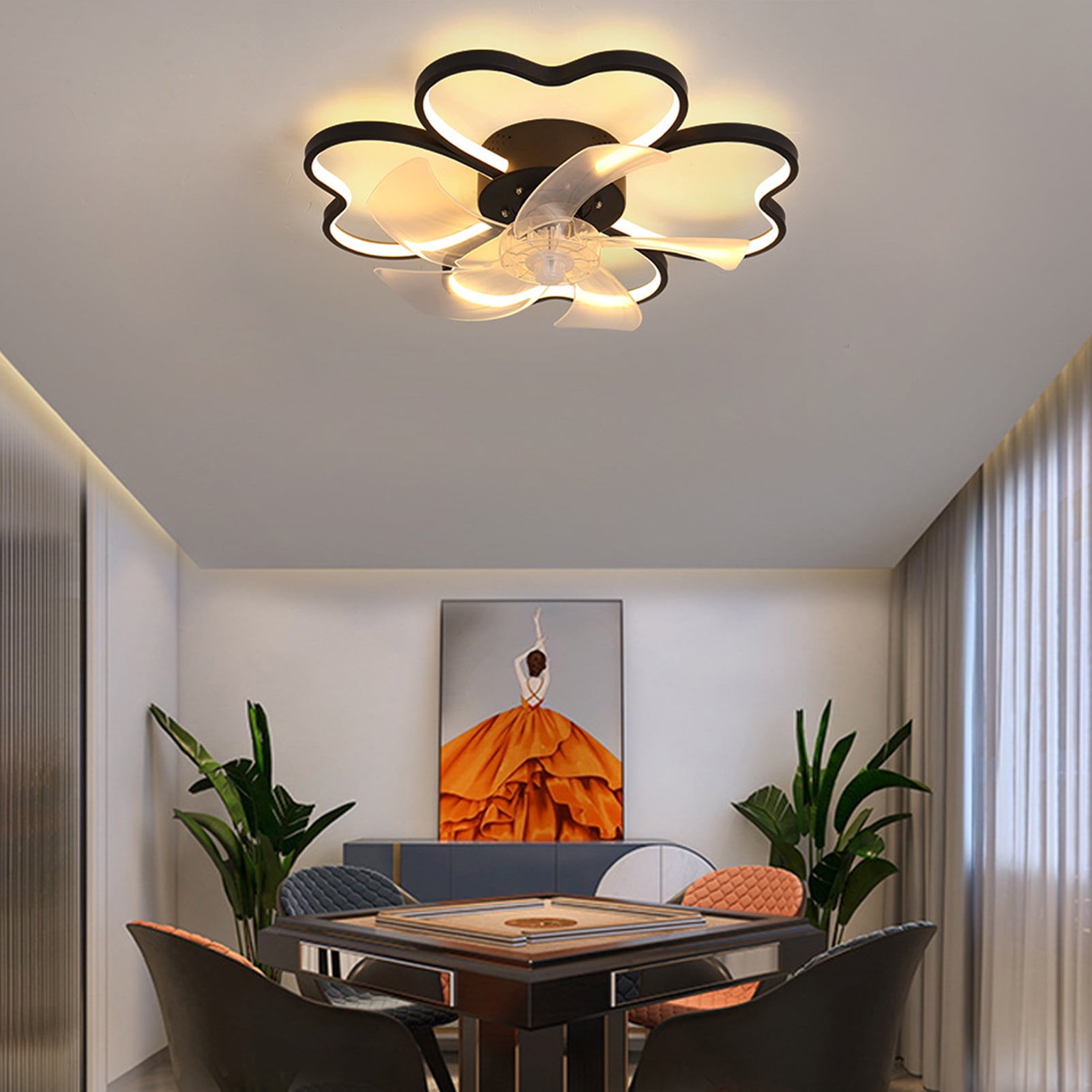 Anvazise Ceiling Fan with Light, 20" Ceiling Fan with Remote Control ...