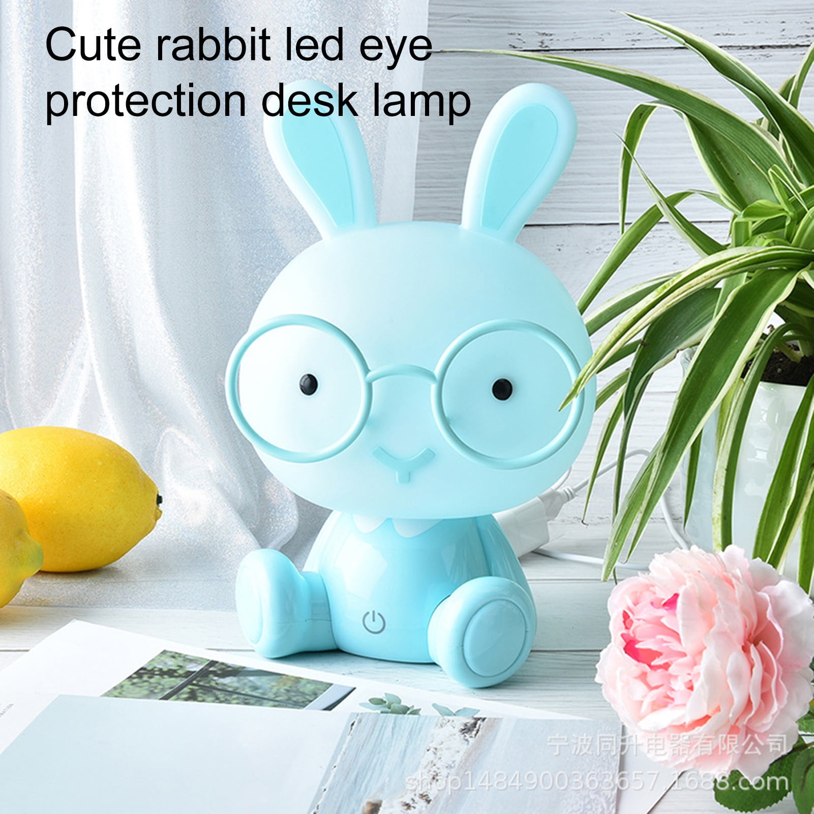 Anvazise Cute Rabbit Lamp with Glasses Touching Sensor LED Eye ...