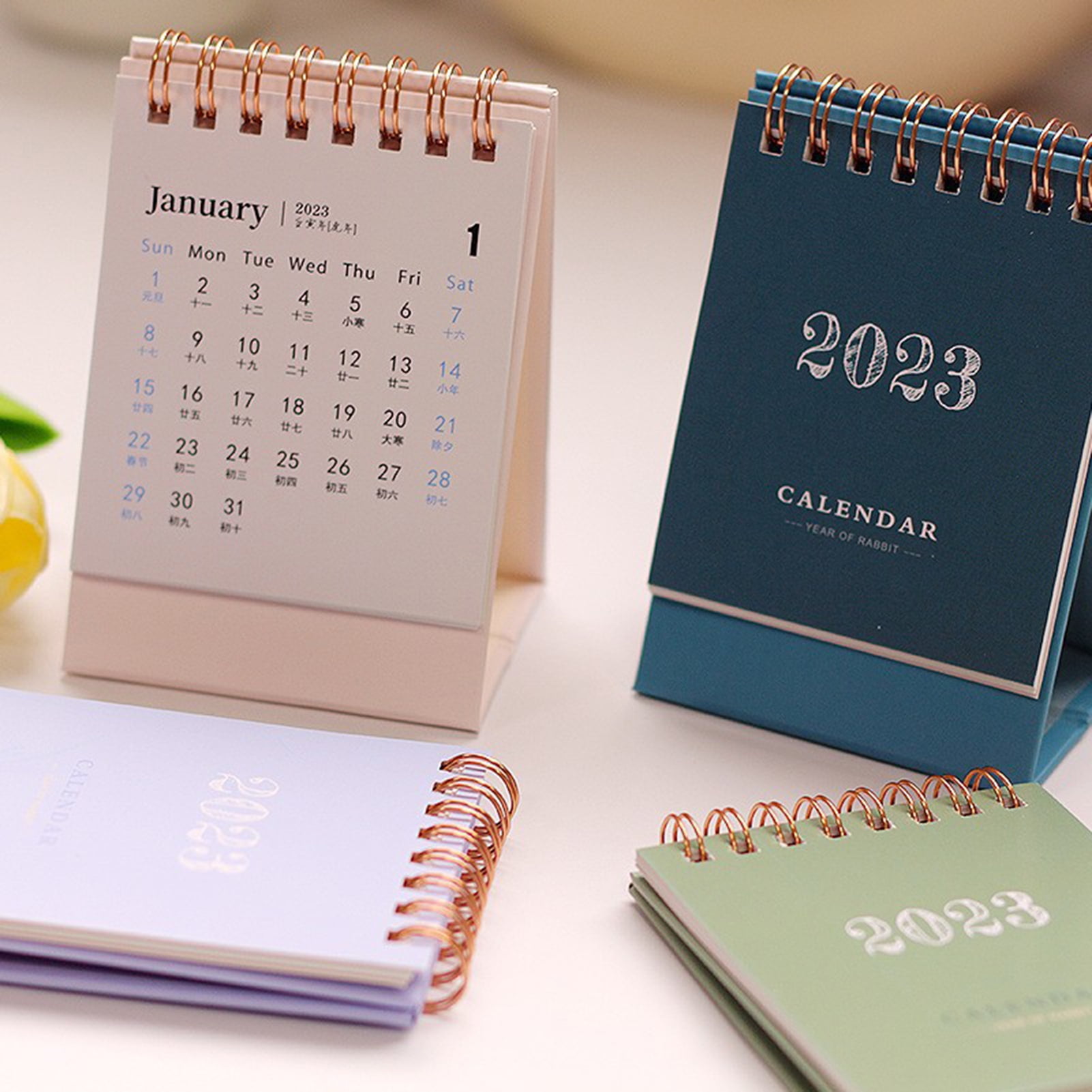 Anvazise Desk Calendar Mini Simple Design Decorative Portable 2022-2023 ...