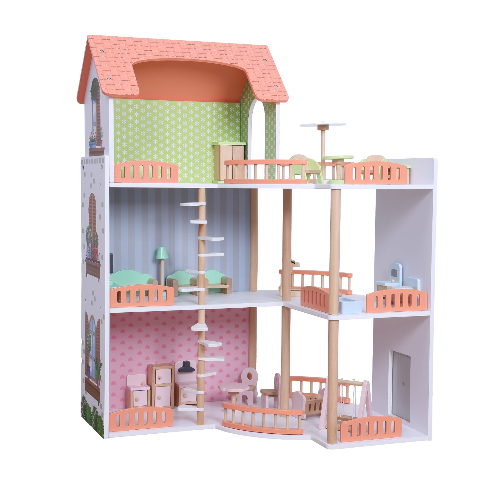 Anvazise Dollhouse Kit, Girls Play House Toy, House Cottage Toy Set, 3 ...