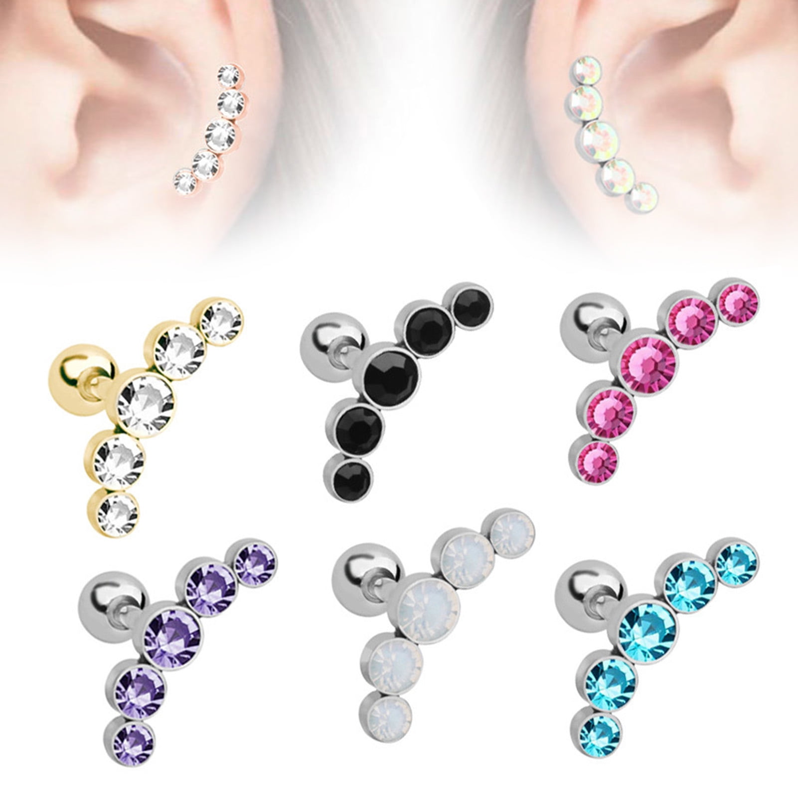 Anvazise Ear Stud Fashion Unique Design Metal Elegant Ear Clip for ...