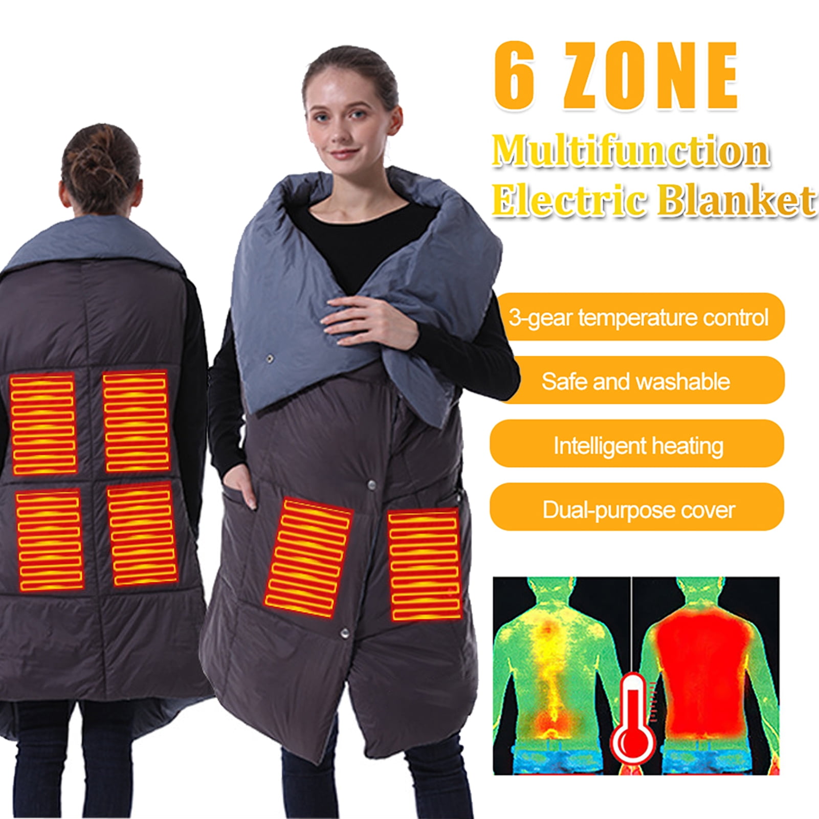 Anvazise Electric Shawl Three-speed Temperature Mode Dual Control ...