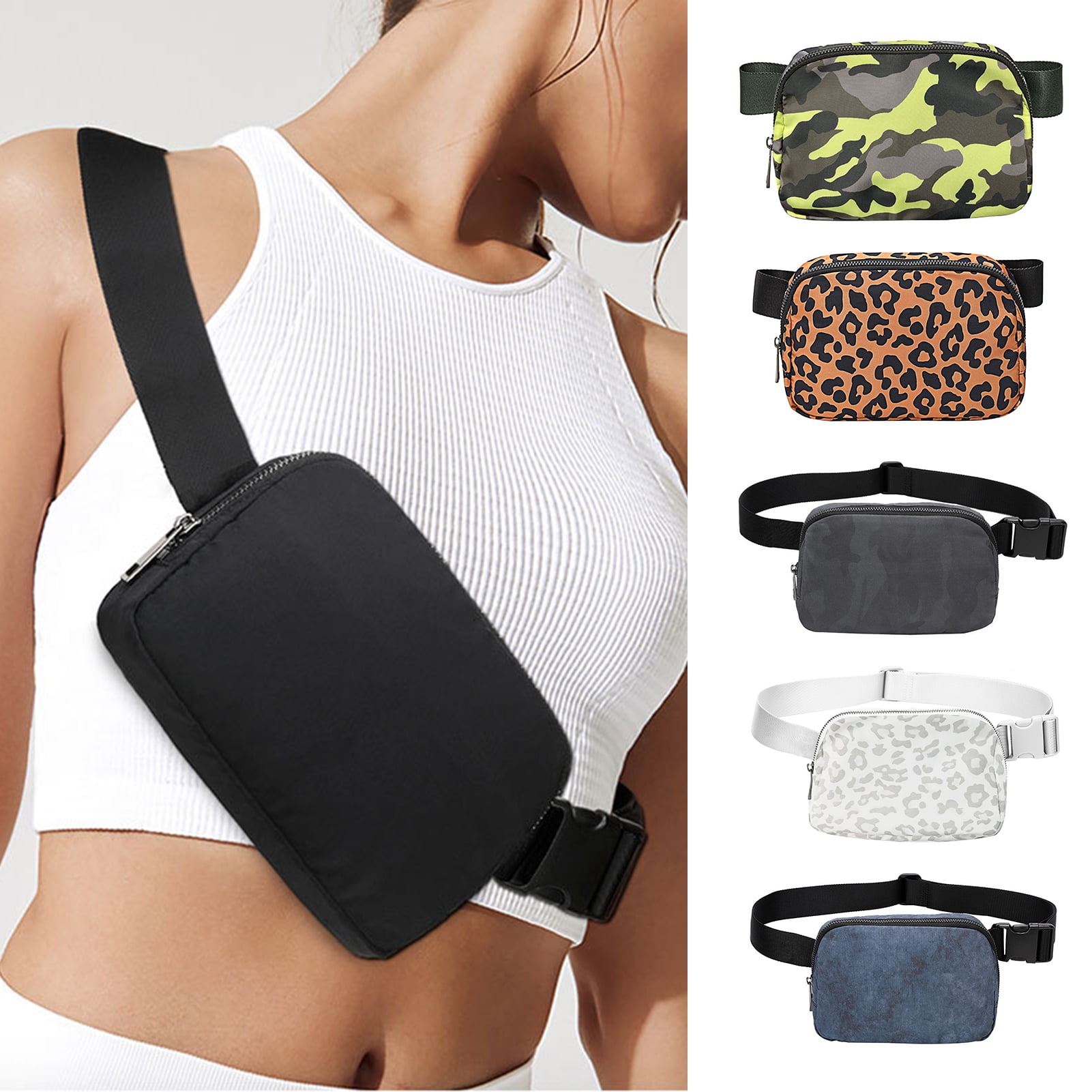 Anvazise Fanny Pack Waterproof Large Capacity Compartment Adjustable ...